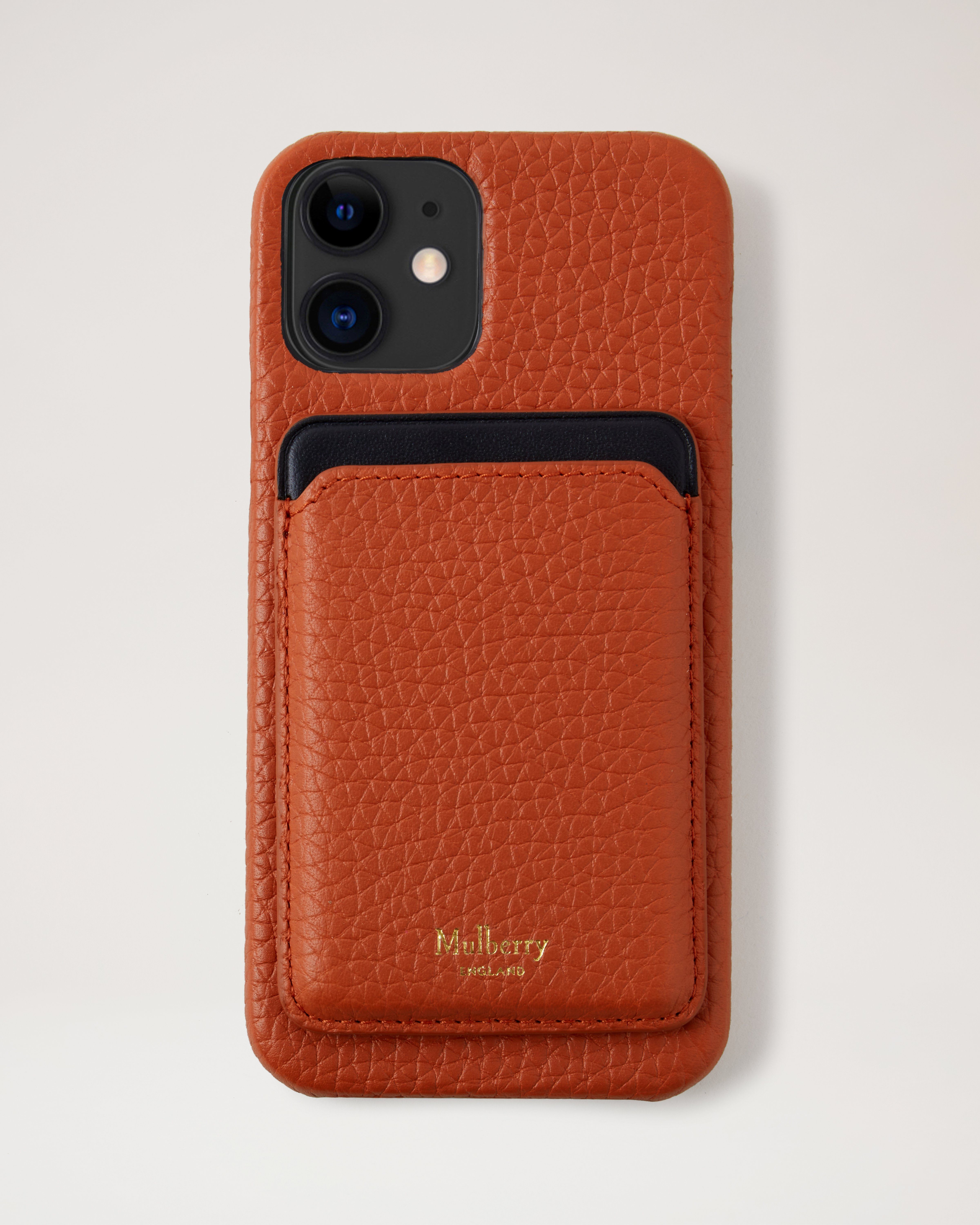 iPhone 12 Case with MagSafe Wallet | Rust Orange Heavy Grain | Women ...