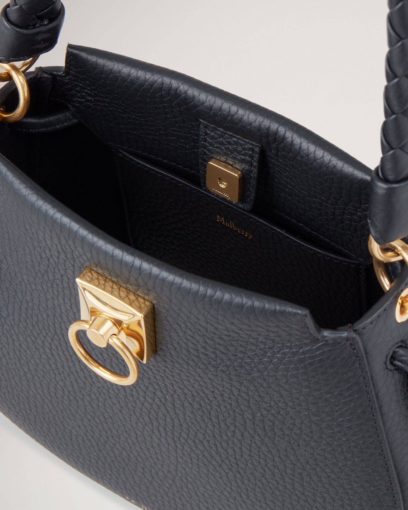 Mini Iris Hobo | Black Heavy Grain | Iris | Mulberry