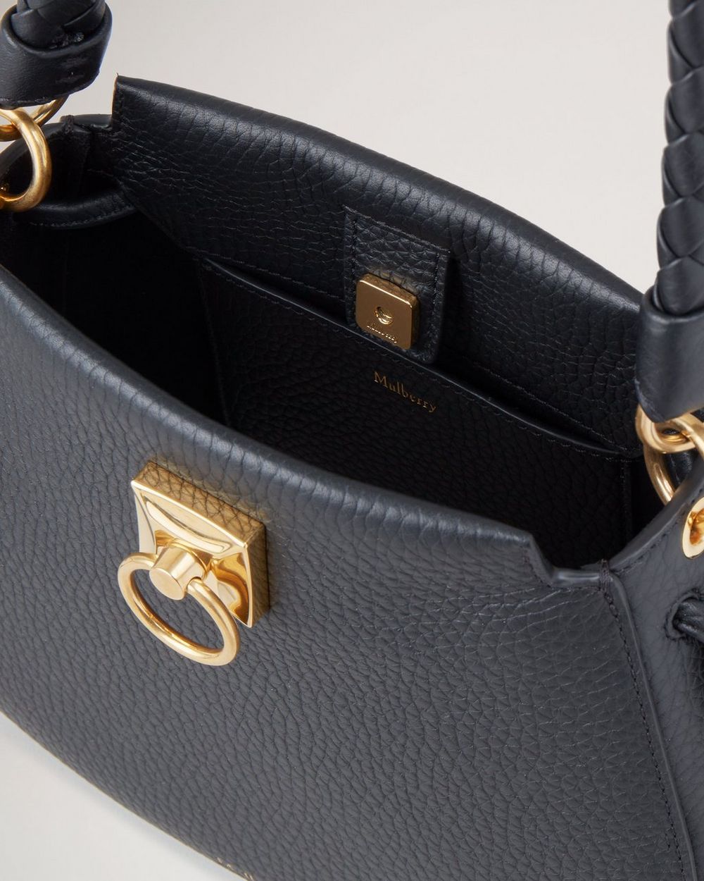 Mini Iris Hobo | Black Heavy Grain | Iris | Mulberry