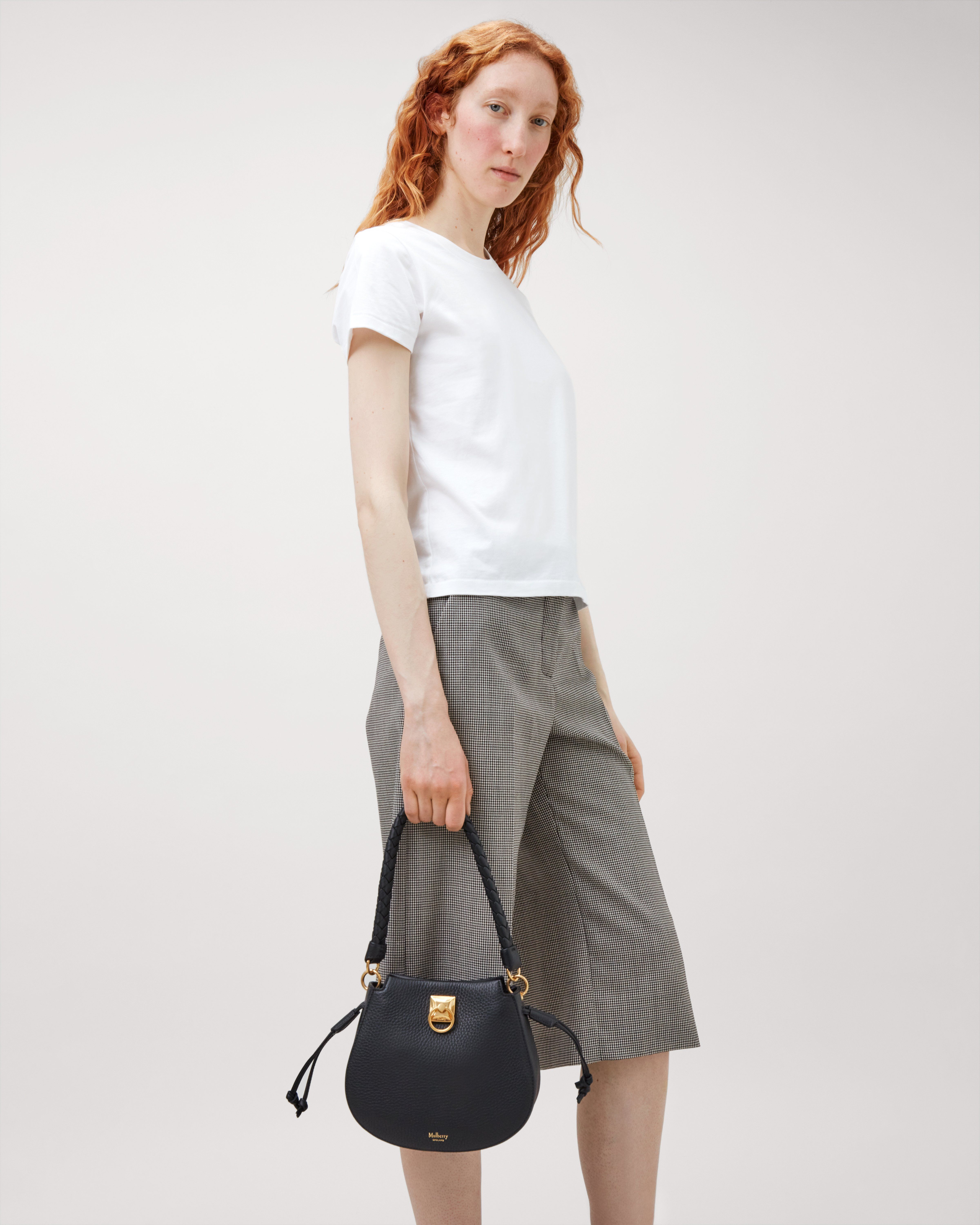 Mini Iris Hobo | Black Heavy Grain | Iris | Mulberry