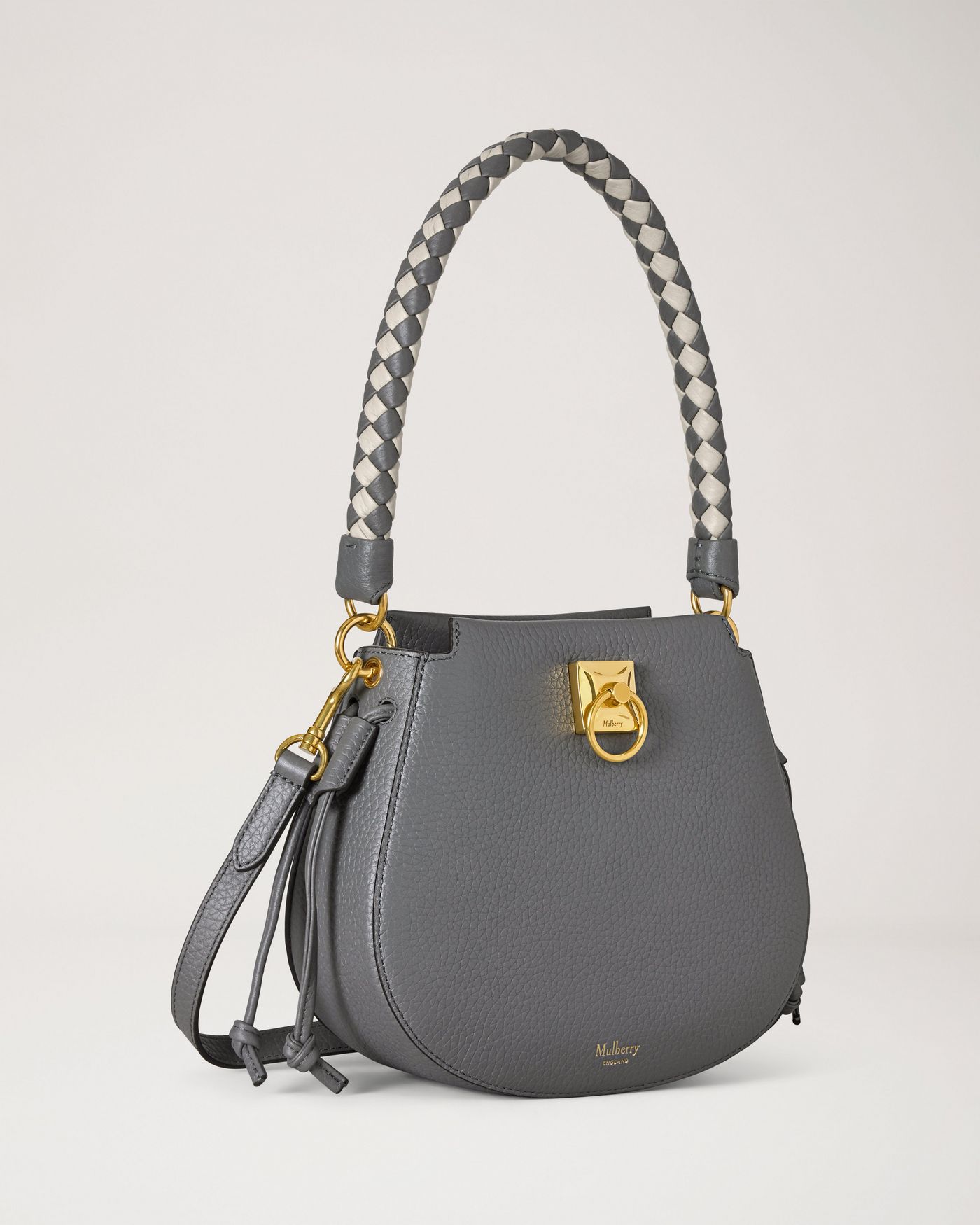 Mini Iris Hobo | Charcoal Heavy Grain | Iris | Mulberry