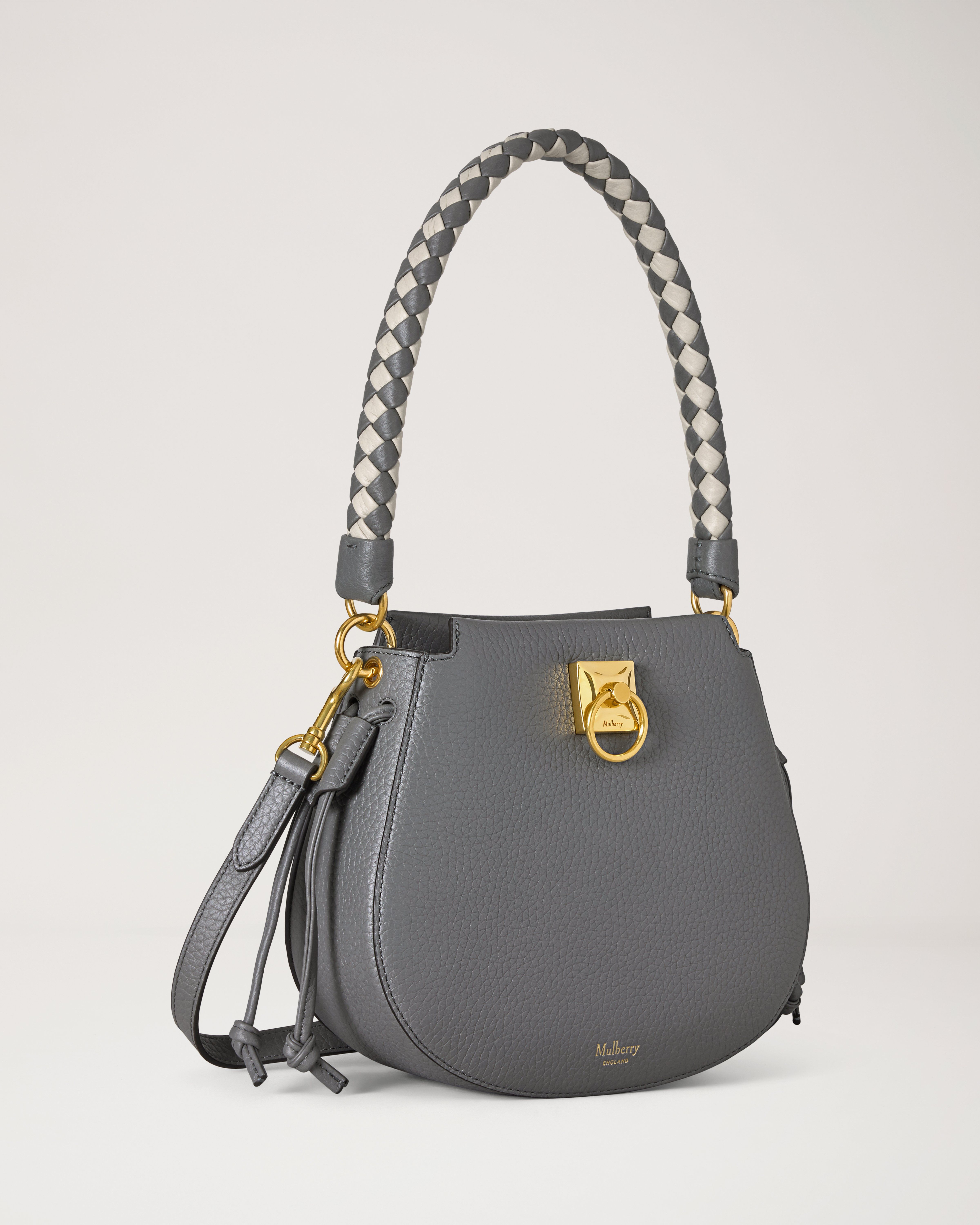 Mini Iris Hobo | Charcoal Heavy Grain | Iris | Mulberry