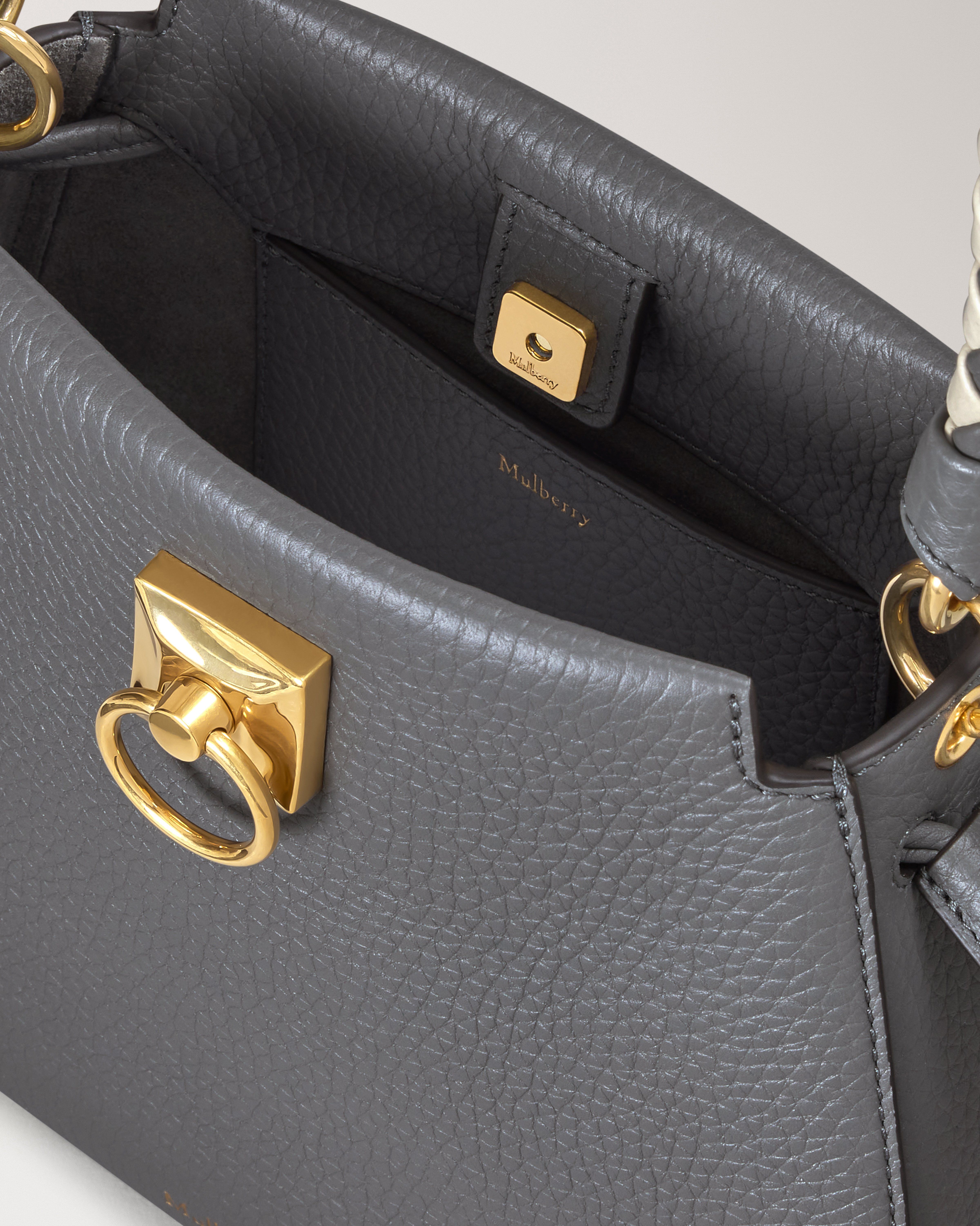 Mini Iris Hobo | Charcoal Heavy Grain | Iris | Mulberry