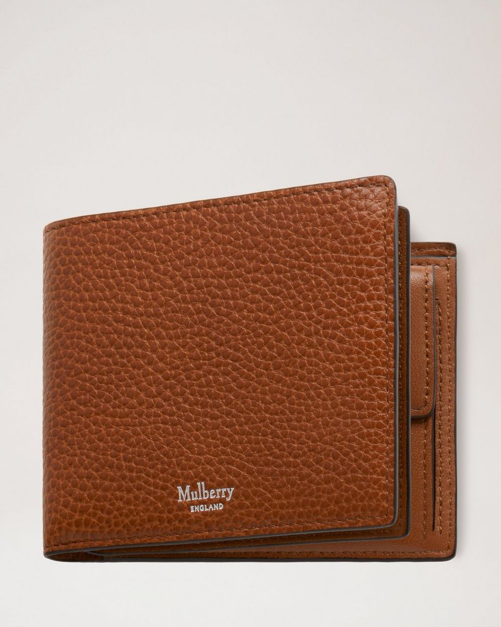 8 Card Coin Wallet | Oak Small Classic Grain Leather | Men | Mulberry