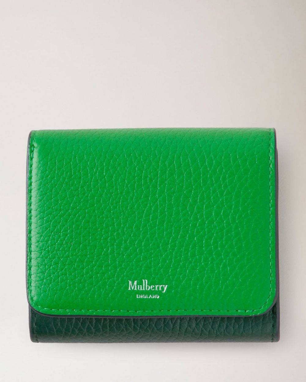 Small Continental French Purse | Mulberry Green & Lawn Green Heavy ...