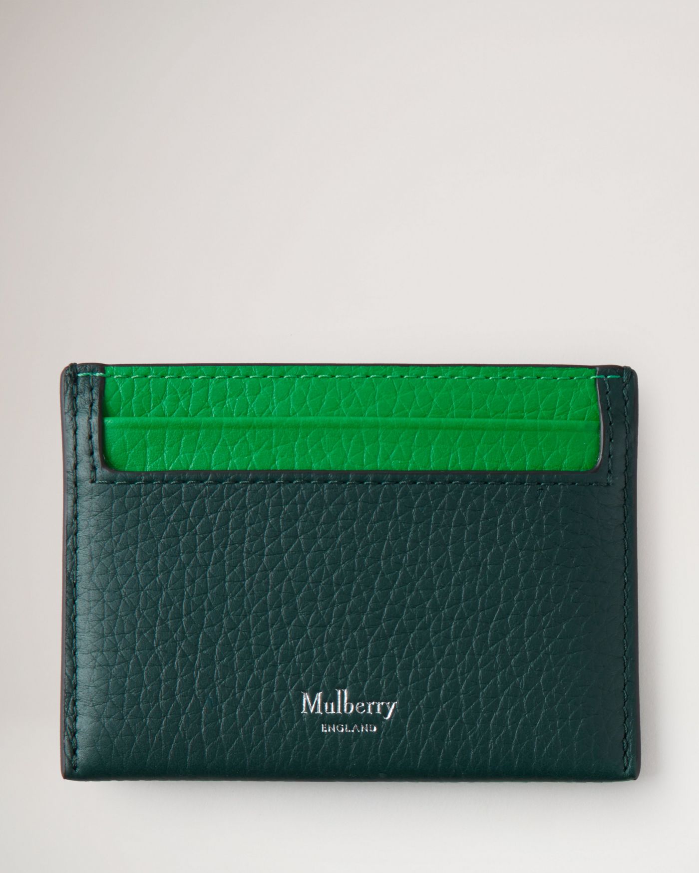 Credit Card Slip | Mulberry Green & Lawn Green Heavy Grain | Men | Mulberry