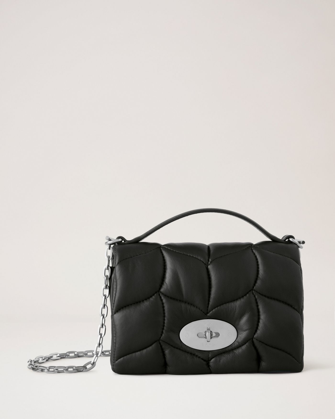 Tiny Softie Black Pillow Effect Nappa Leather Softie Mulberry