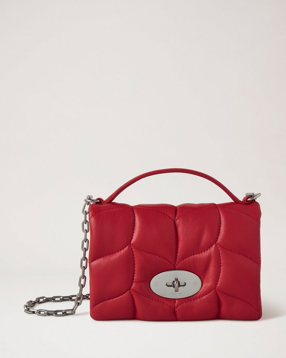 Tiny Softie Lancaster Red Pillow Effect Nappa Leather Softie Mulberry