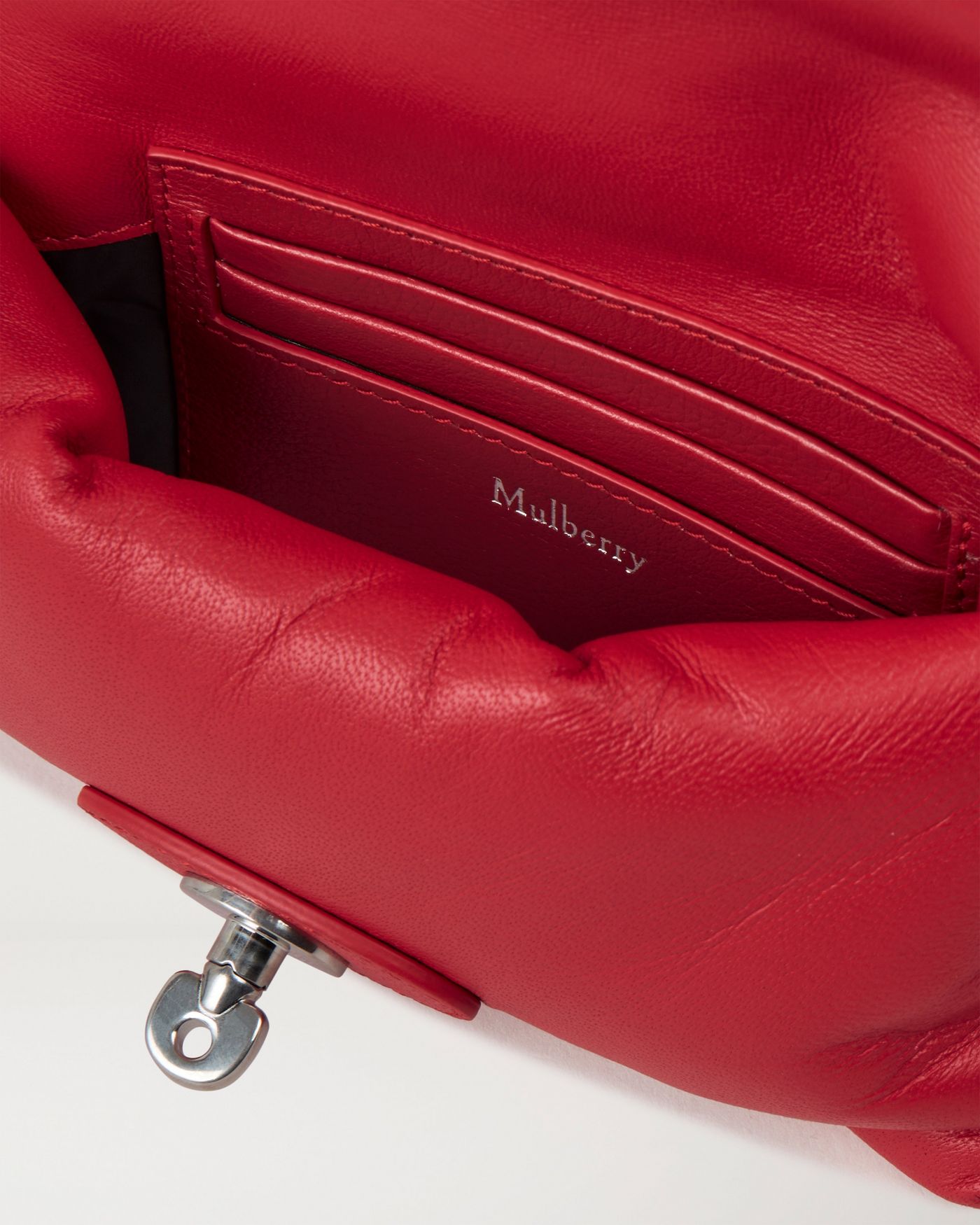 Tiny Softie | Lancaster Red Pillow Effect Nappa Leather | Softie | Mulberry