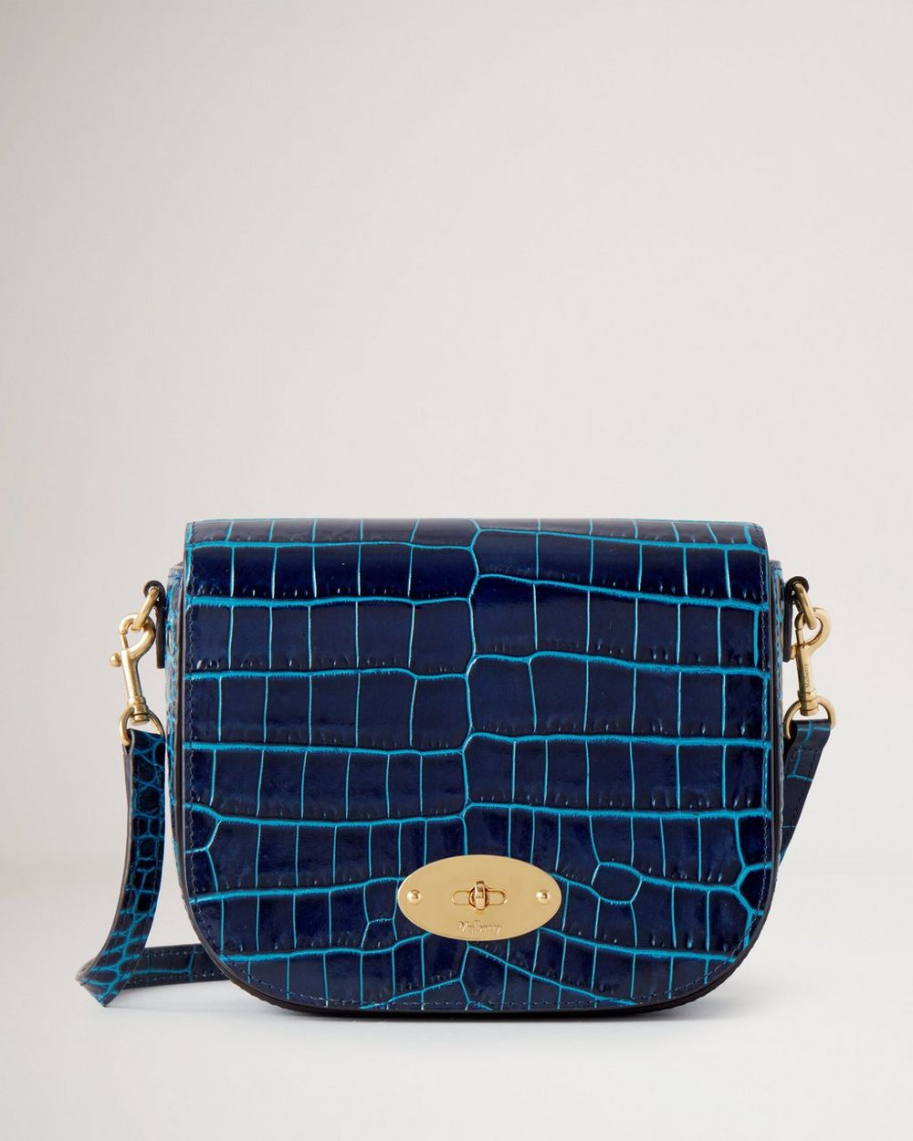 Small Darley Satchel | Sapphire & Portobello Blue Two-Tone Shiny ...