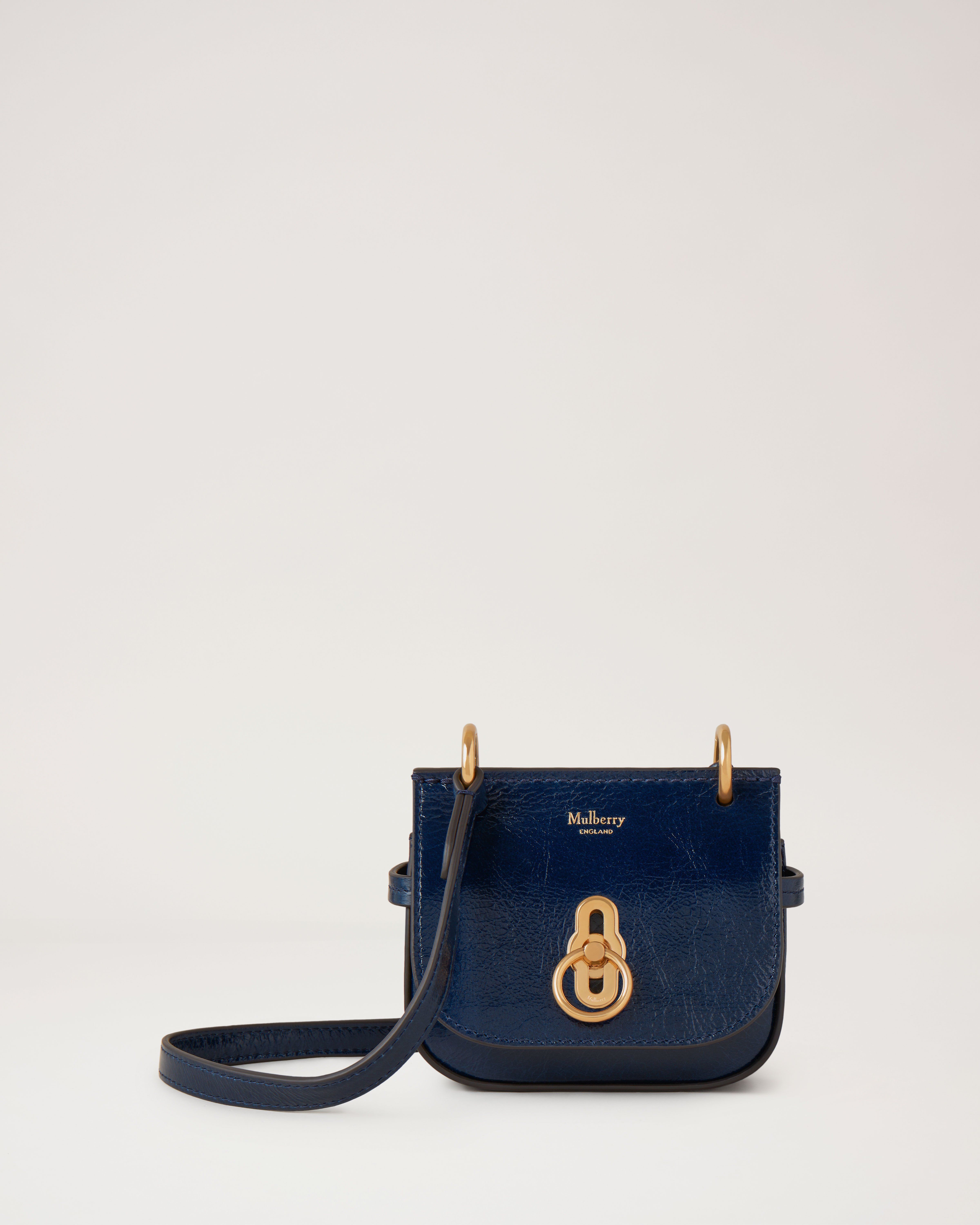 Micro Amberley | Sapphire Smooth Glossy Leather | Amberley | Mulberry