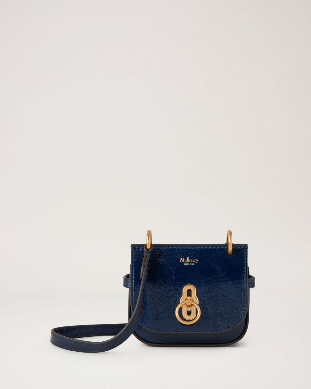 Micro Amberley | Sapphire Smooth Glossy Leather | Amberley | Mulberry