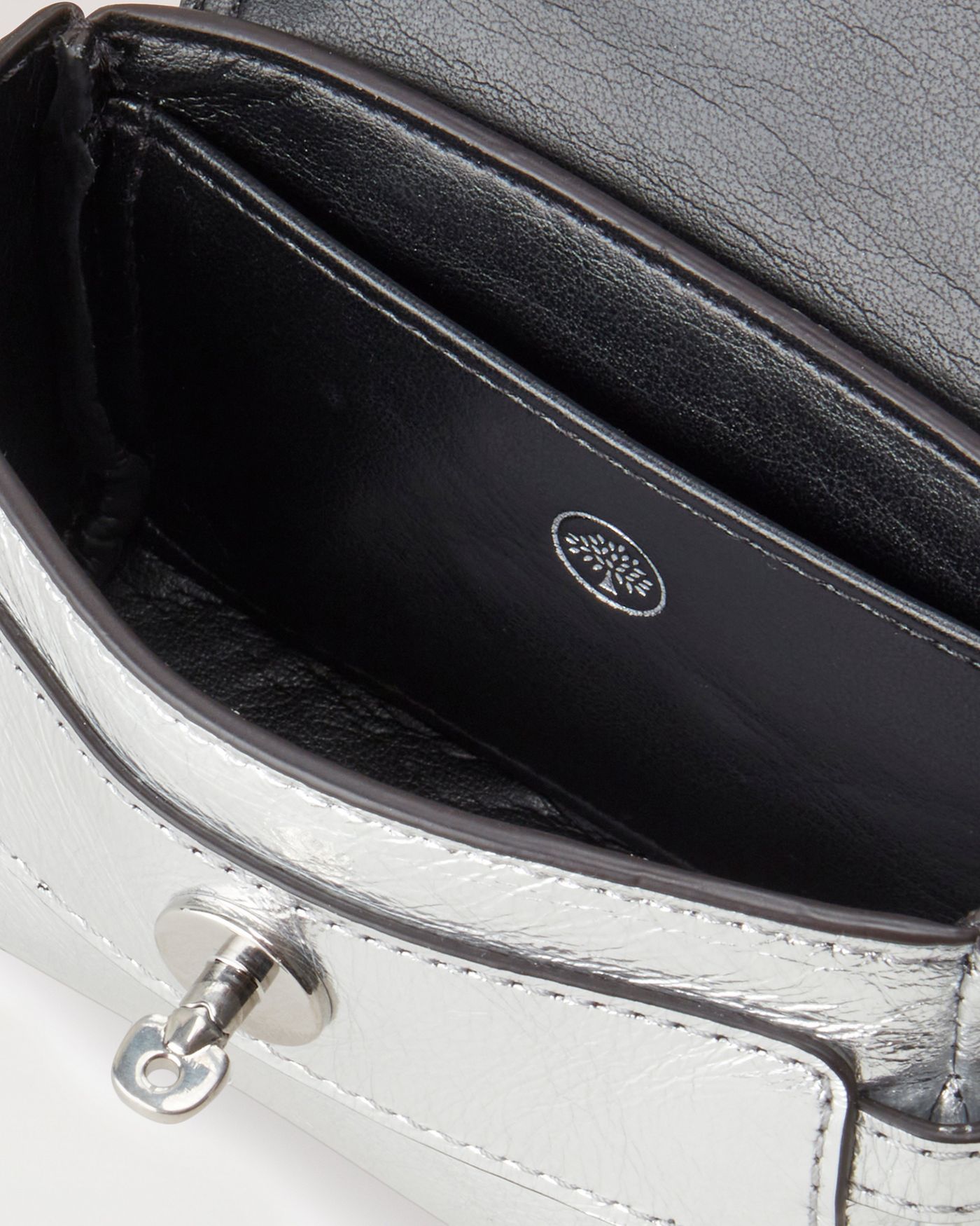 Micro Alexa | Silver Crinkled Metallic Leather | Family | Mulberry