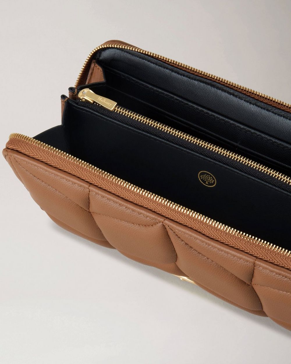 Softie 8 Credit Card Zip Purse | Tobacco Brown Pillow Effect Nappa ...