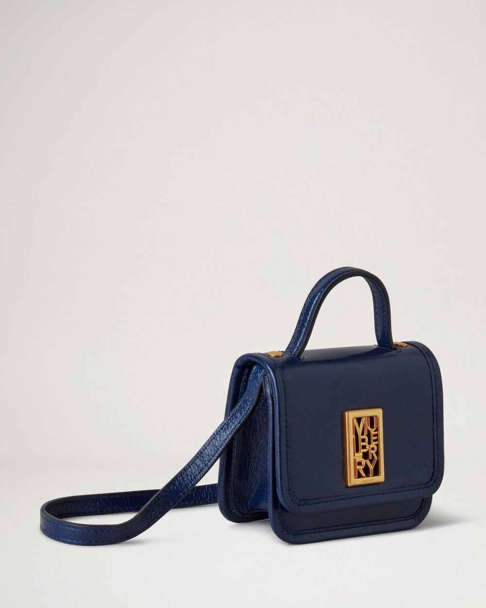 Micro Sadie Square | Sapphire Smooth Glossy Leather | Sadie | Mulberry