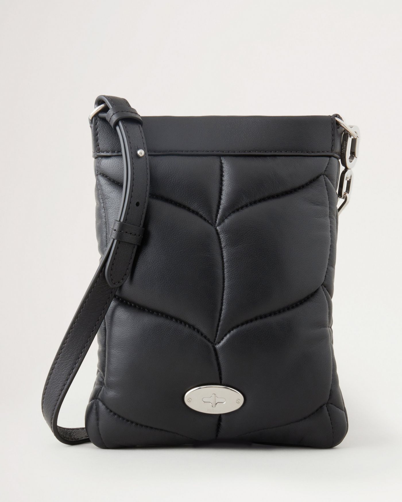 Softie Phone Pouch Black Pillow Effect Nappa Leather Softie Mulberry