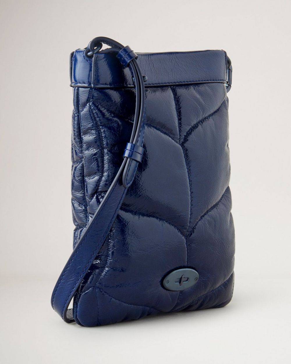 Softie Phone Pouch | Sapphire Smooth Glossy Leather | Softie | Mulberry