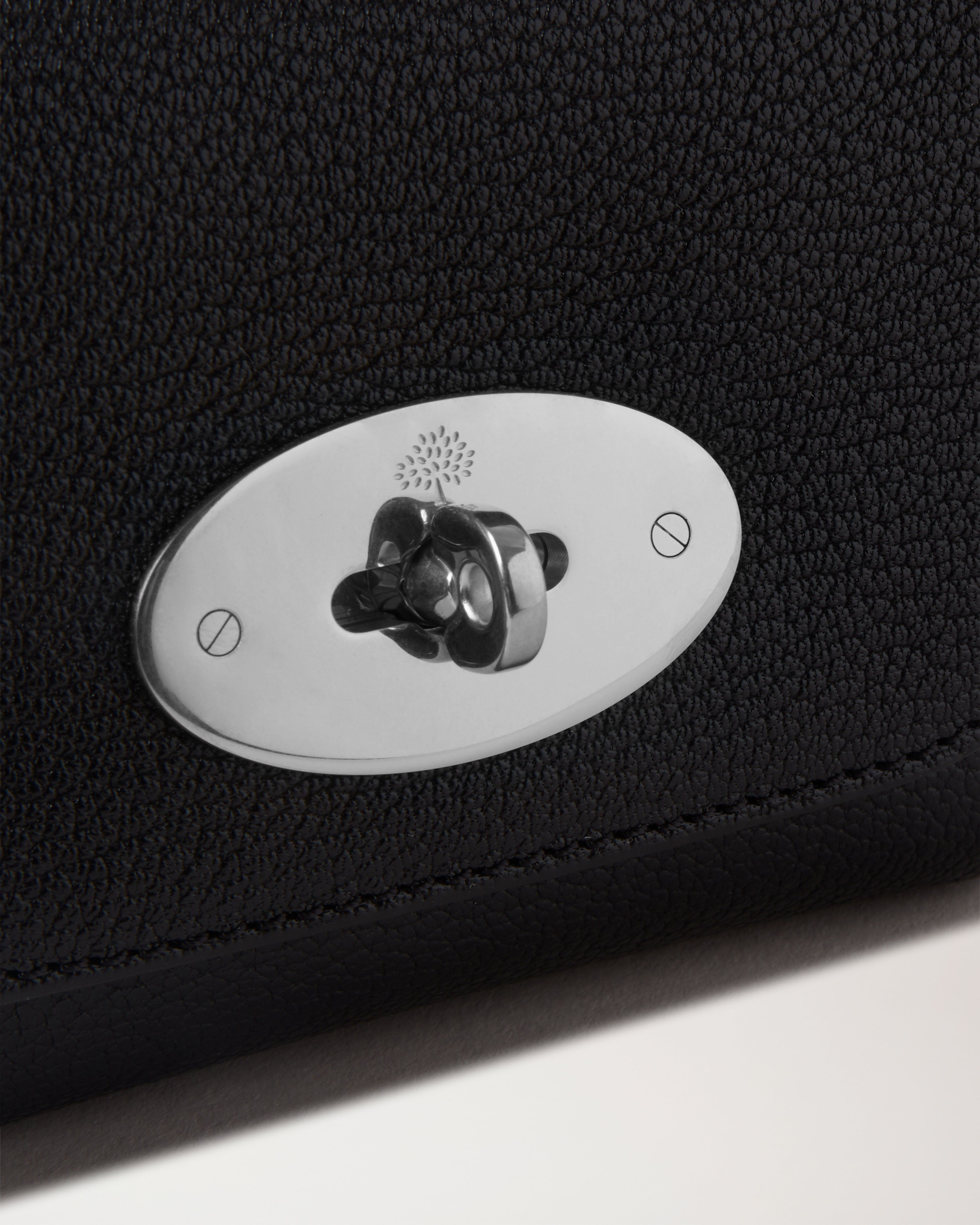 Mini Lily | Black & Silver Toned High Shine Goat leather | Lily | Mulberry