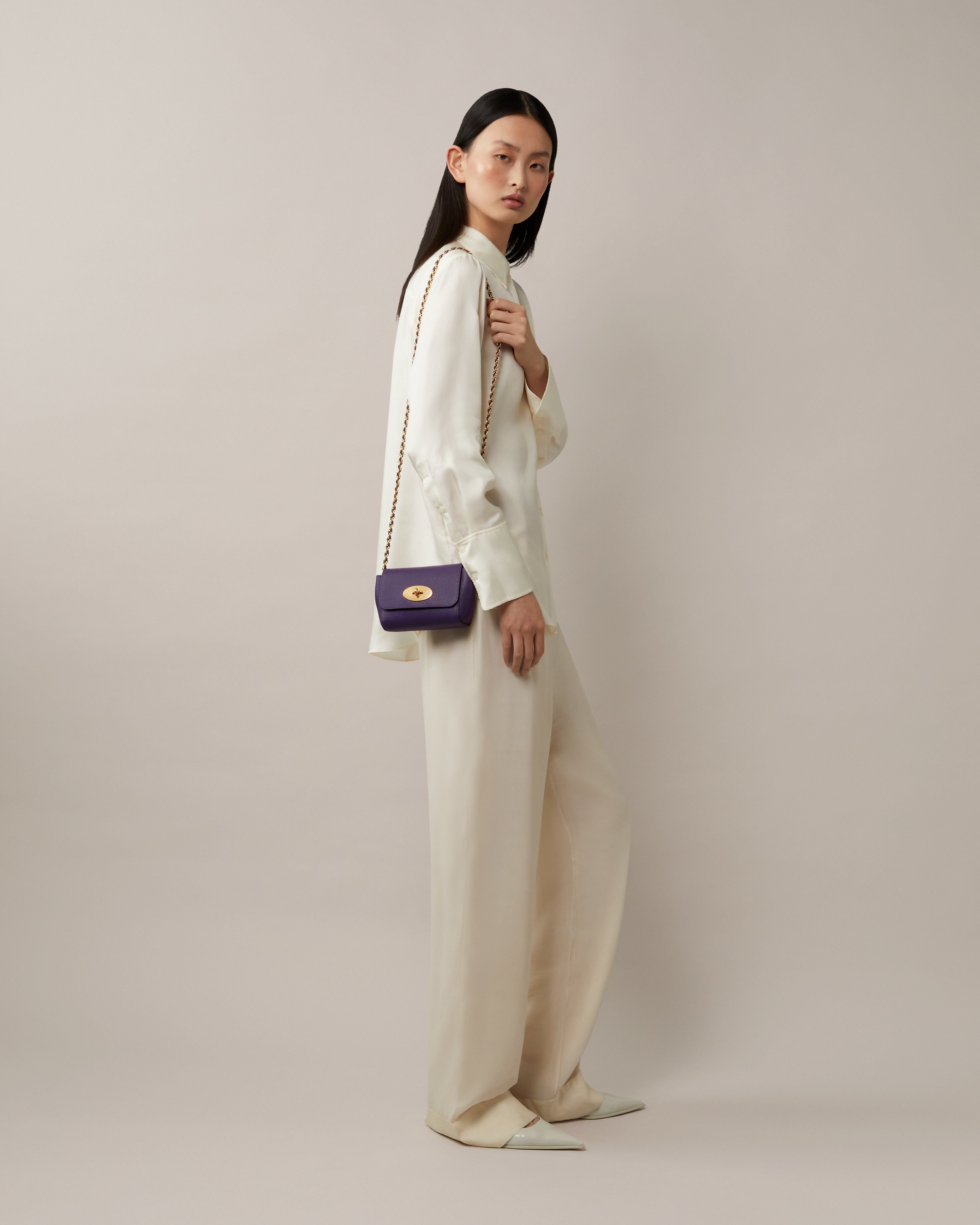 Mini Lily | Amethyst High Shine Goat Print Leather | Lily | Mulberry