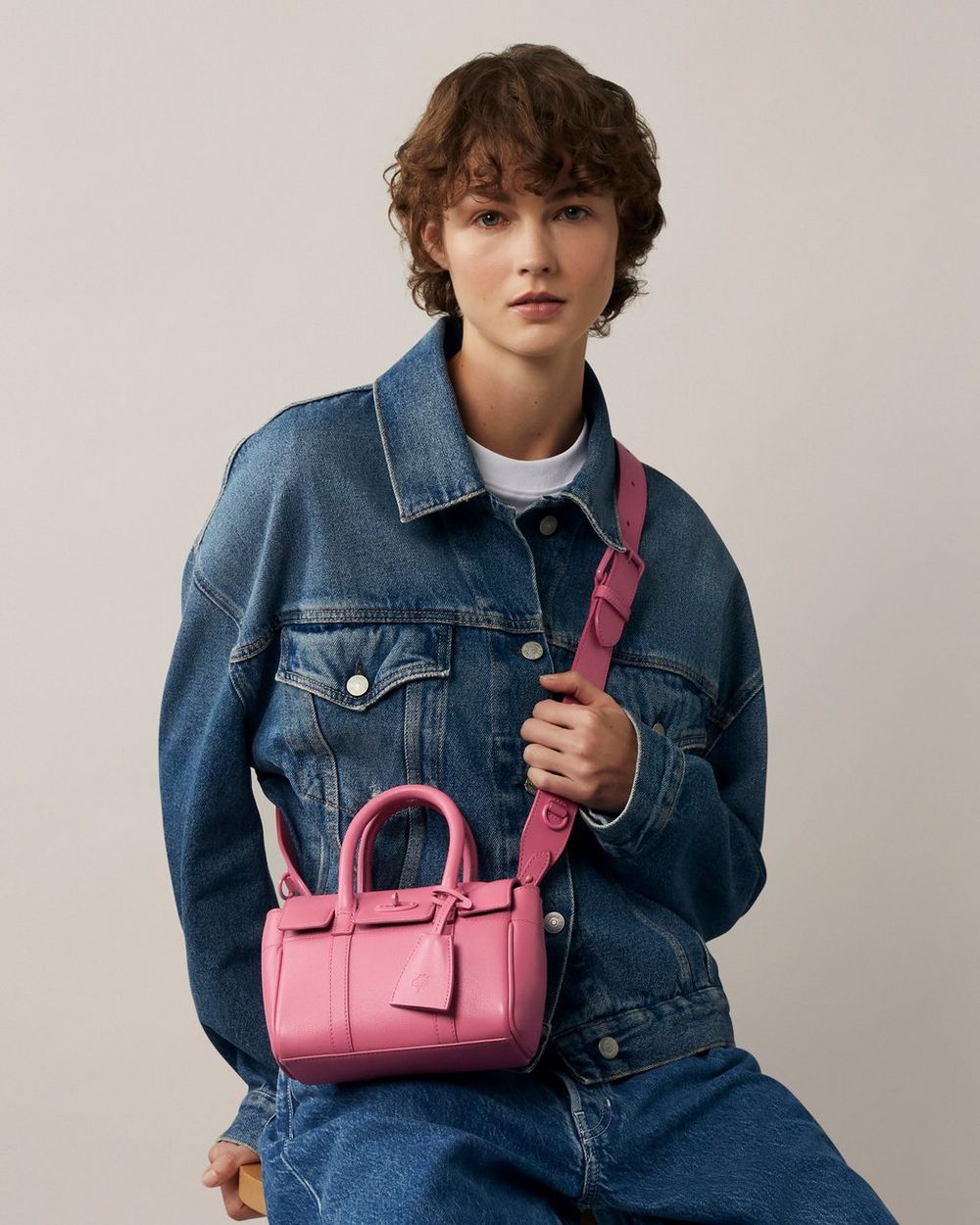 Mini Bayswater | Geranium Pink Micro Classic Grain | Women | Mulberry