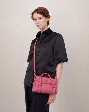 Mini Bayswater | Geranium Pink Micro Classic Grain | Women | Mulberry