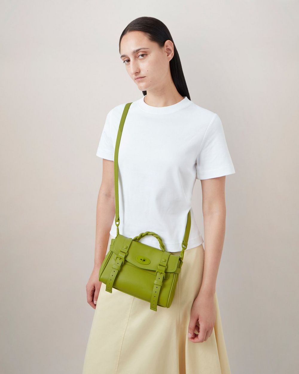 Mini Alexa | Acid Green Micro Classic Grain | Women | Mulberry