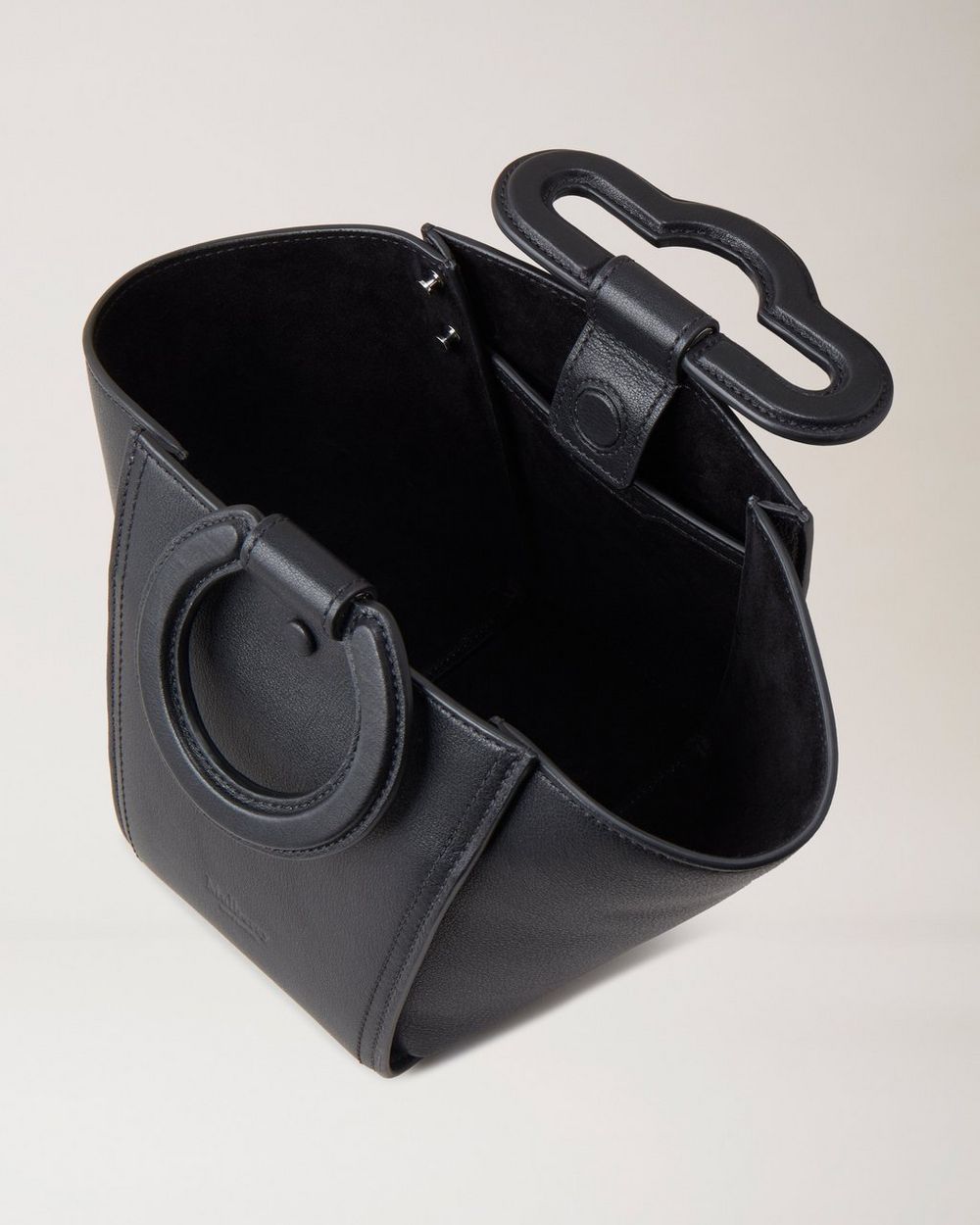 Mini Rider's Top Handle Bag | Black Silky Calf | Women | Mulberry
