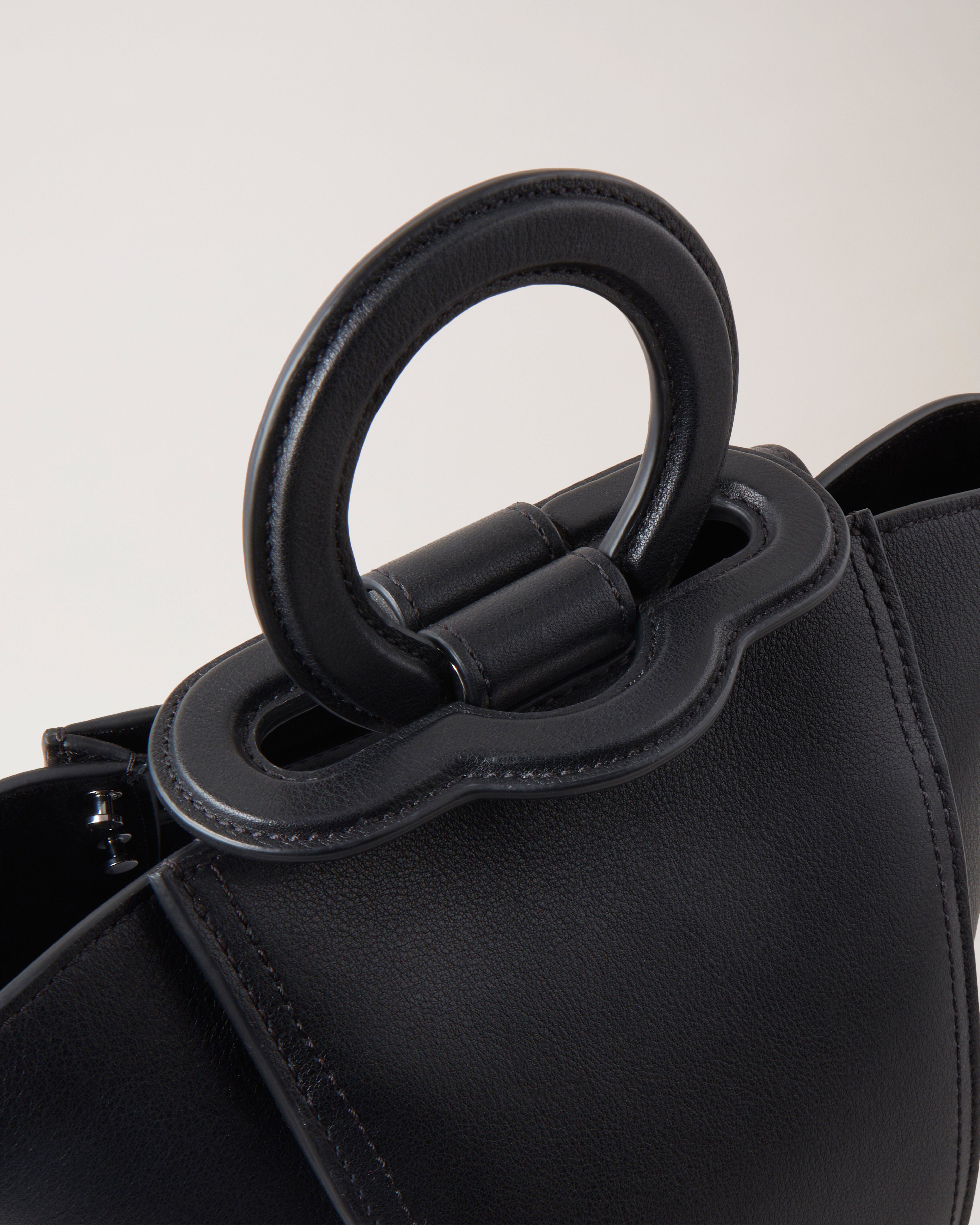 Mini Rider's Top Handle Bag | Black Silky Calf | Women | Mulberry
