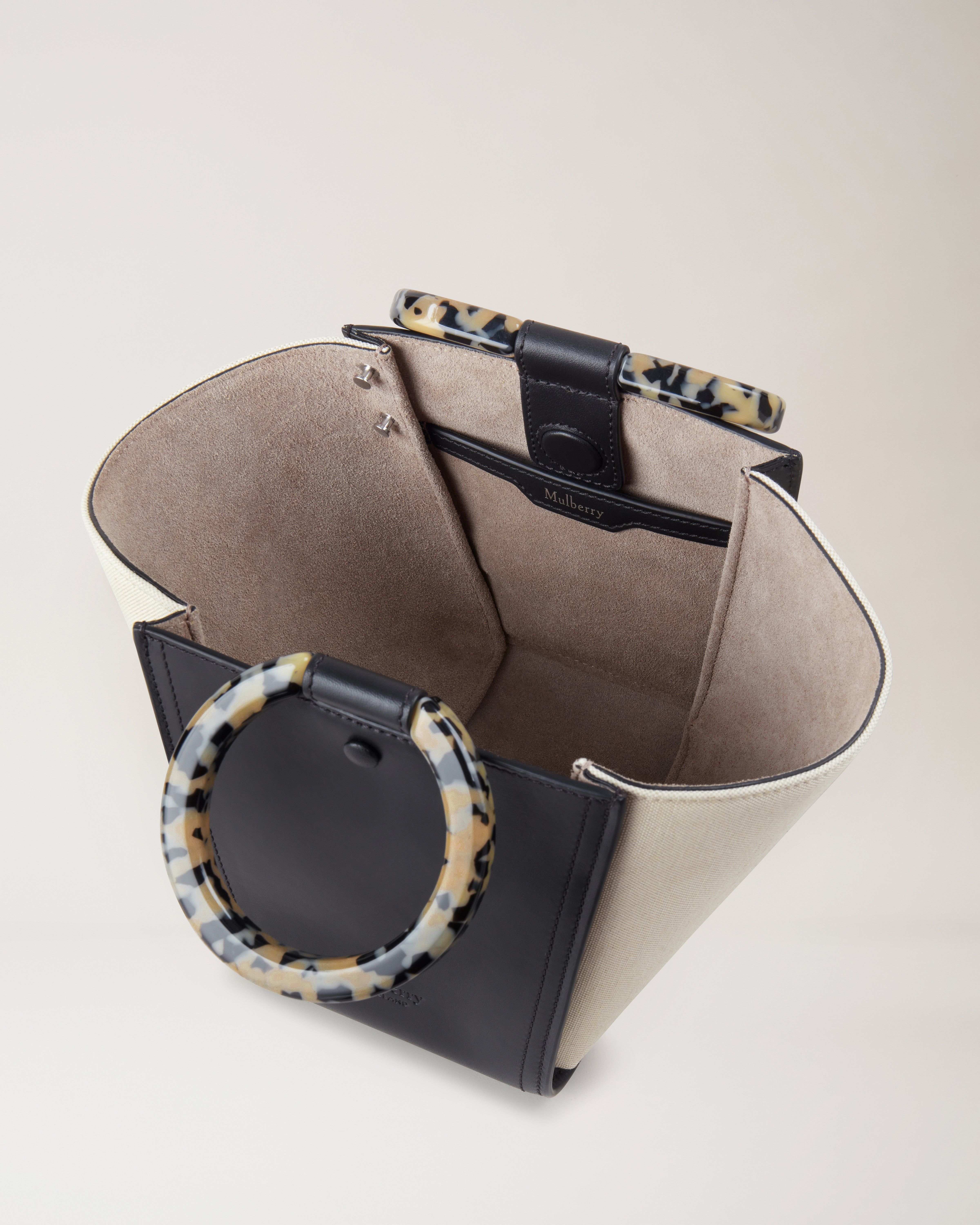 Mini Rider's Top Handle Bag | Black-Ecru Classic Smooth Calf & Refined ...