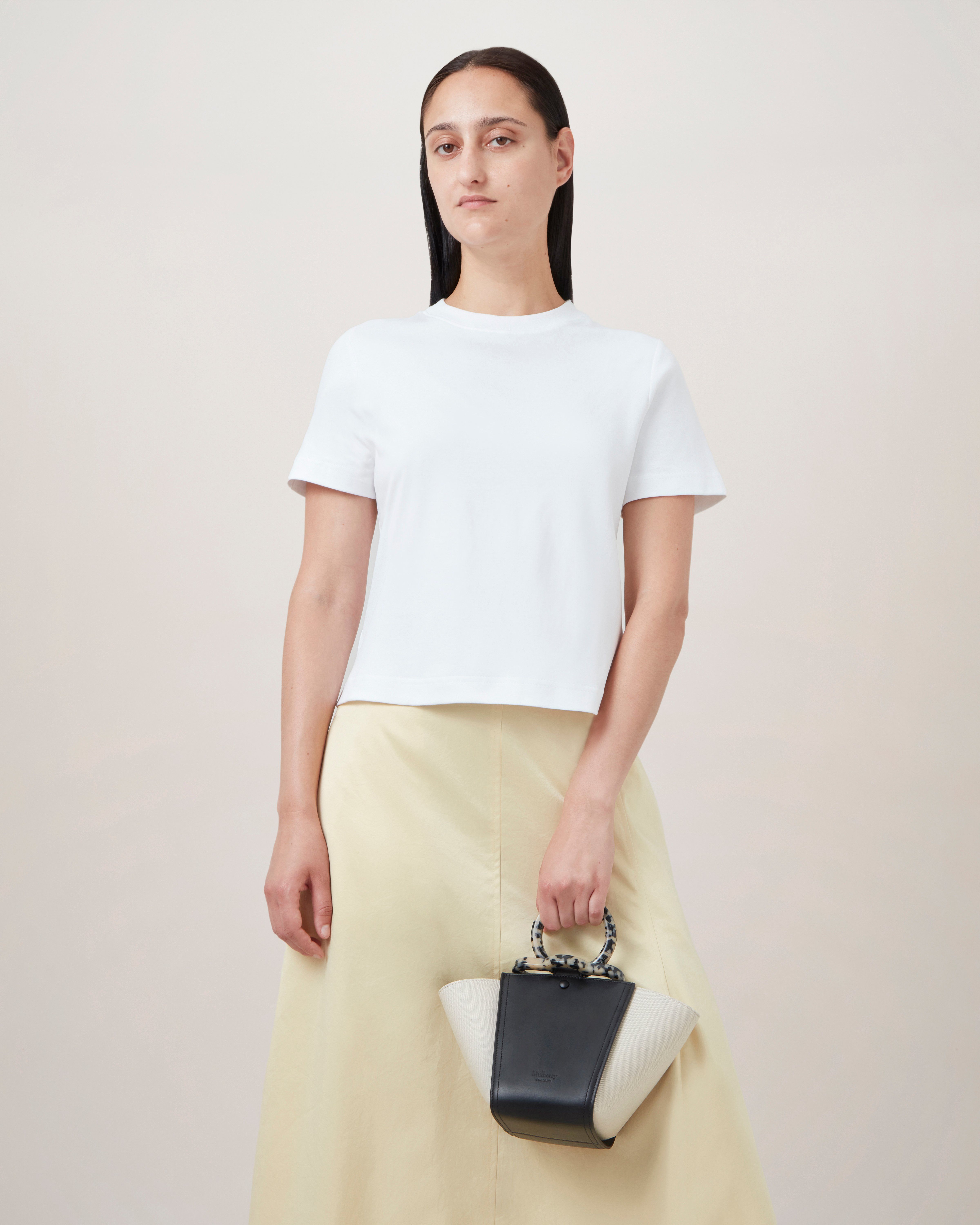 Mini Rider's Top Handle Bag | Black-Ecru Classic Smooth Calf & Refined ...
