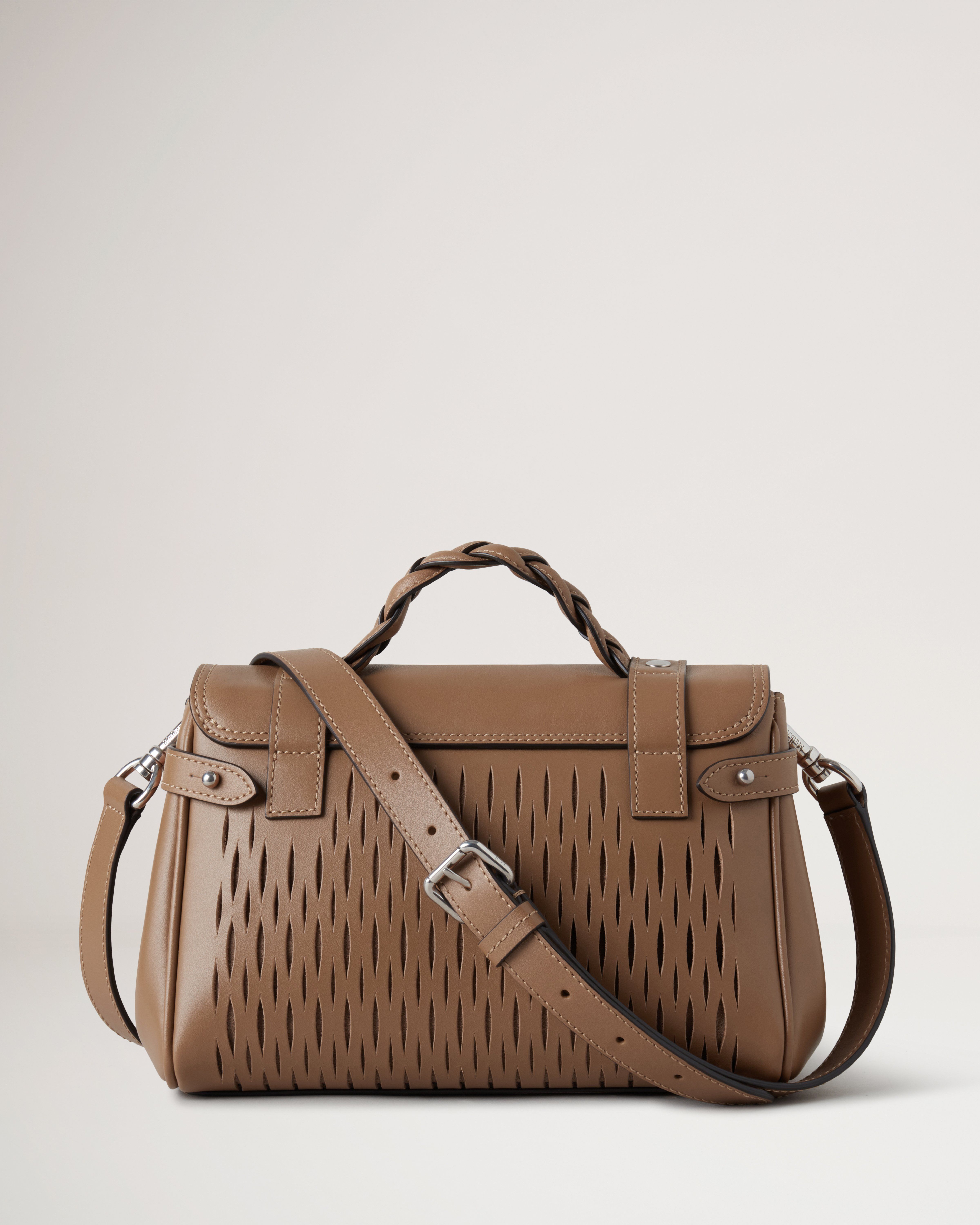 Mini Alexa Teak White Leather Mesh Classic Smooth Calf Alexa Mulberry