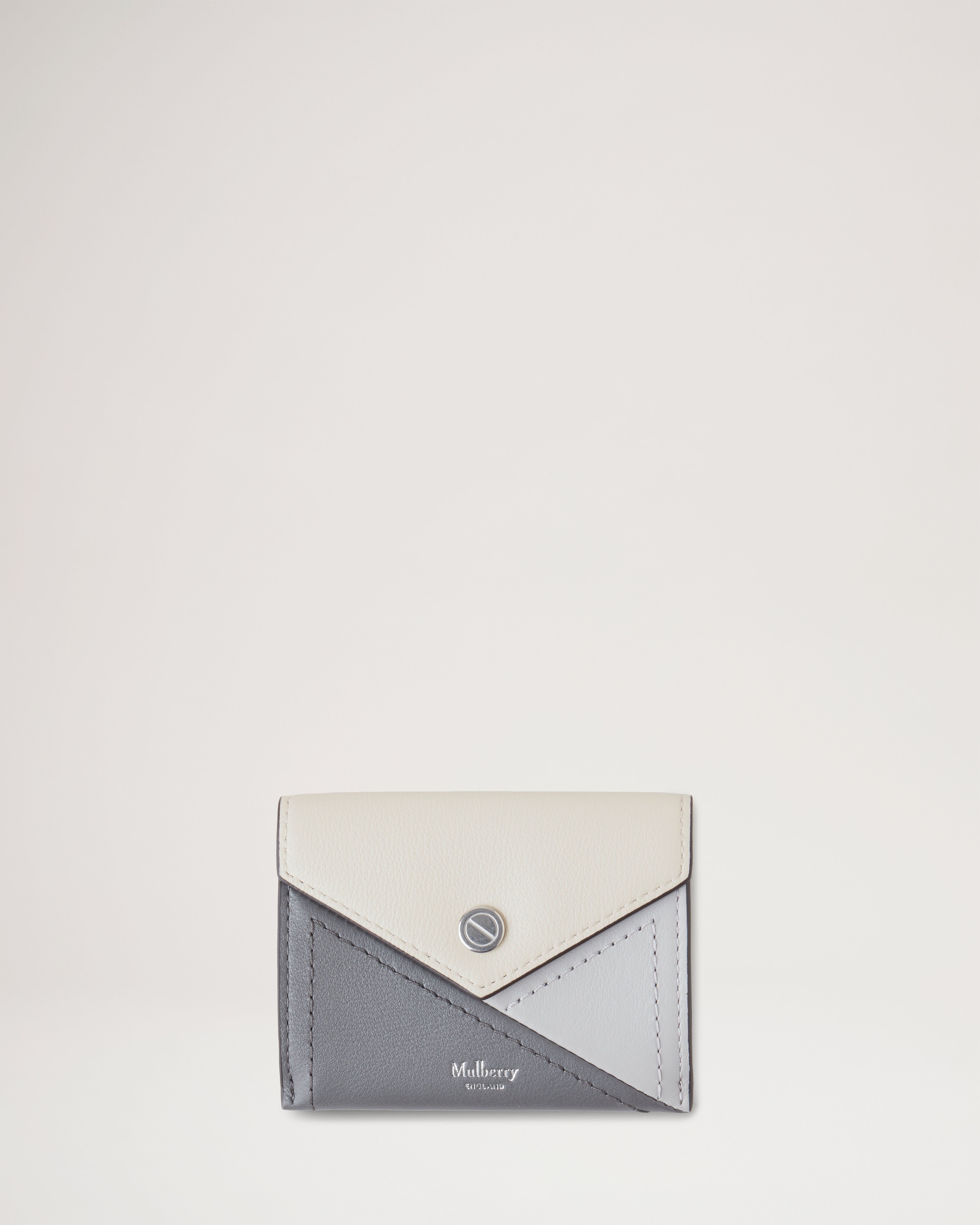 M Zipped Credit Card Slip | Charcoal-Pale Grey-C Matte Smooth Calf ...