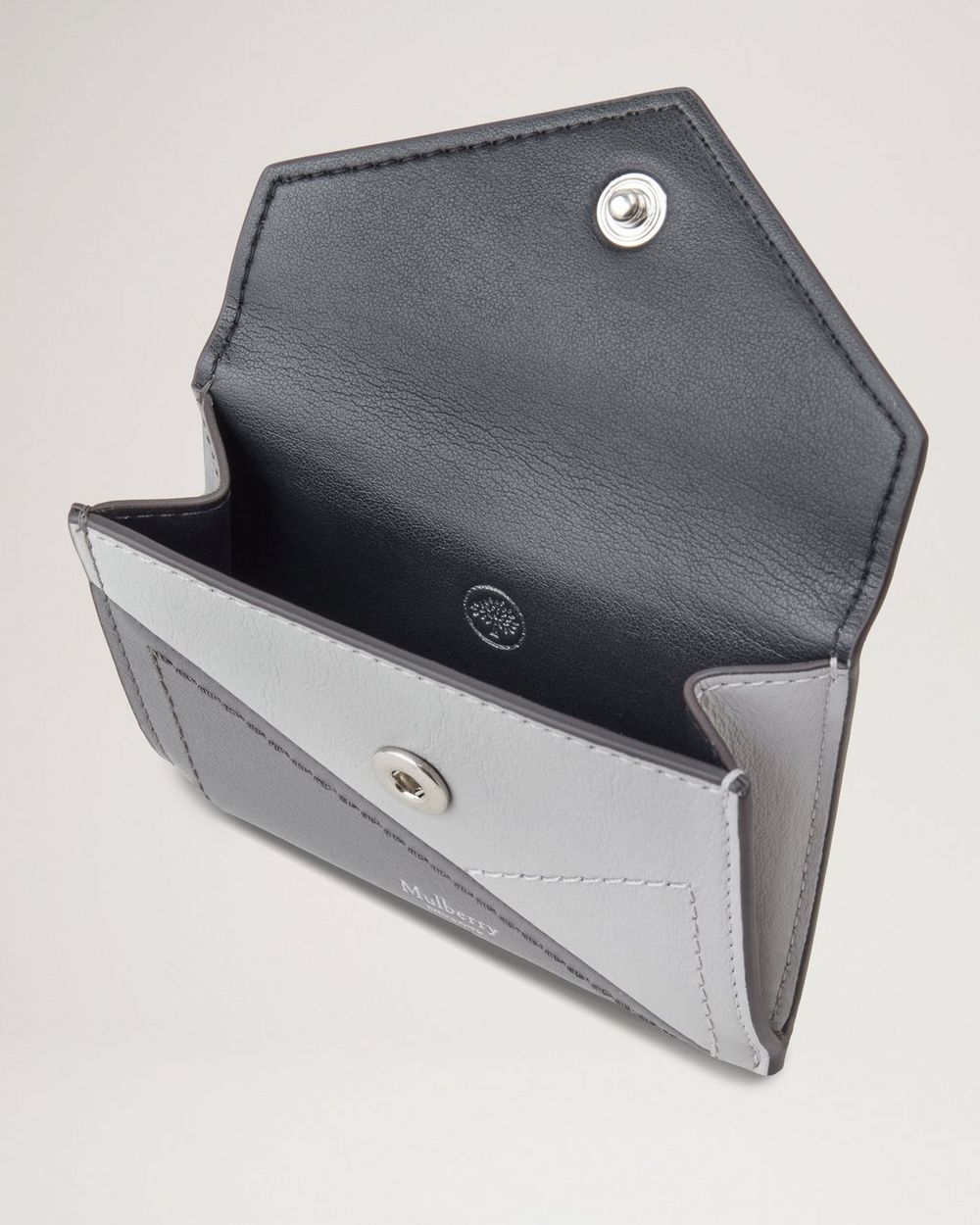 M Zipped Credit Card Slip | Charcoal-Pale Grey-C Matte Smooth Calf ...