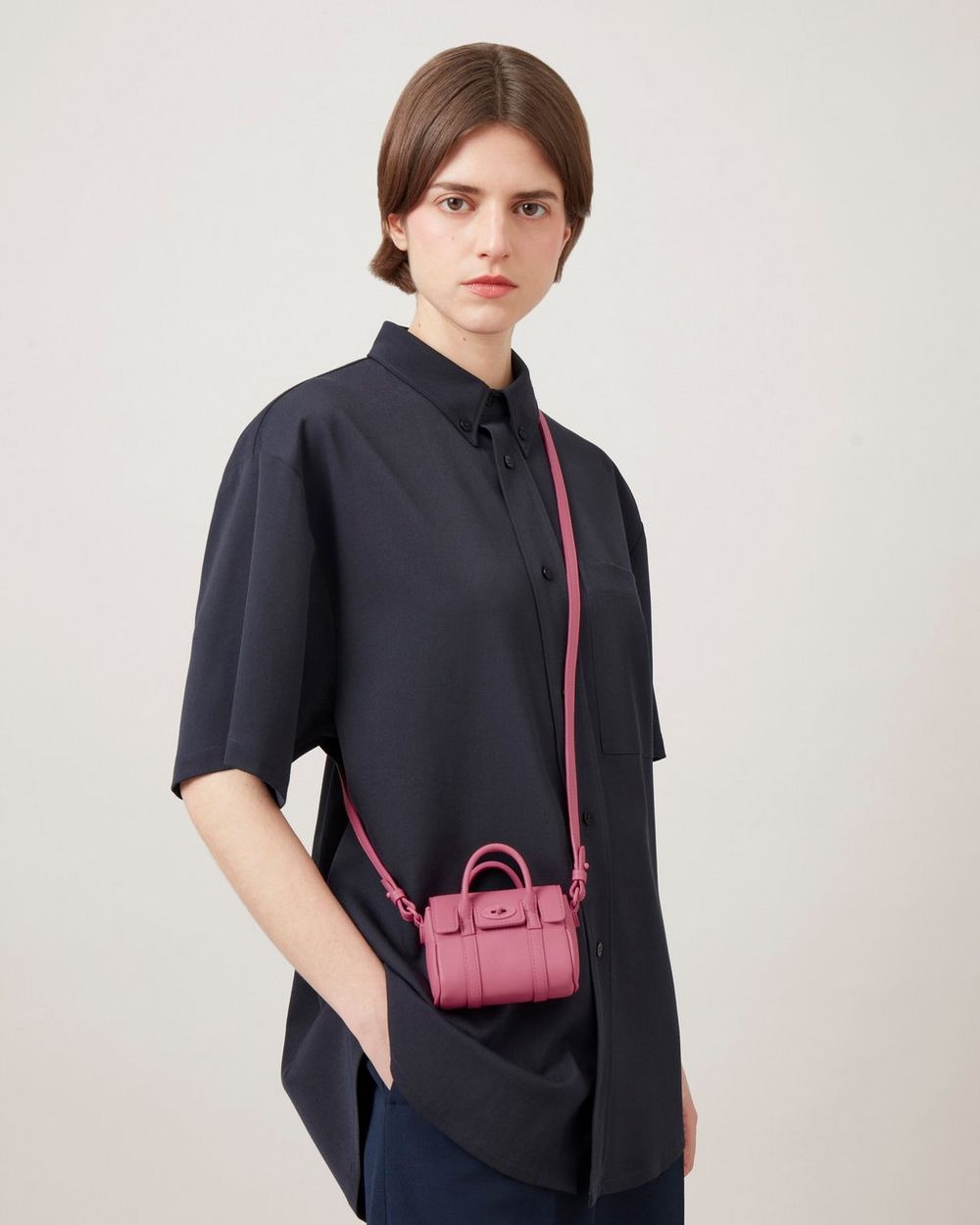Micro Bayswater | Geranium Pink Micro Classic Grain | Women | Mulberry