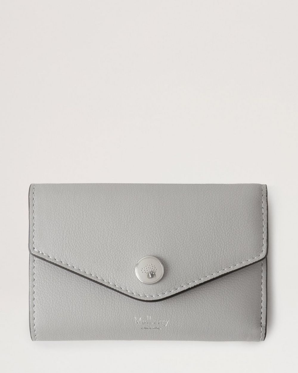 Folded Multi-Card Wallet | Pale Grey Micro Classic Grain | Women | Mulberry