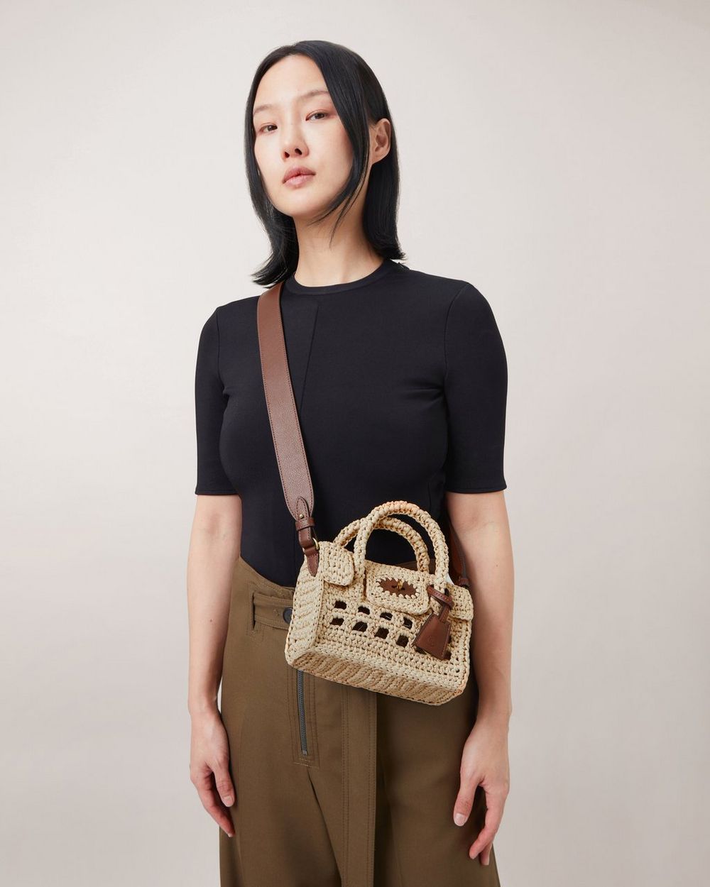 Mini Bayswater | Chalk Raffia | Women | Mulberry