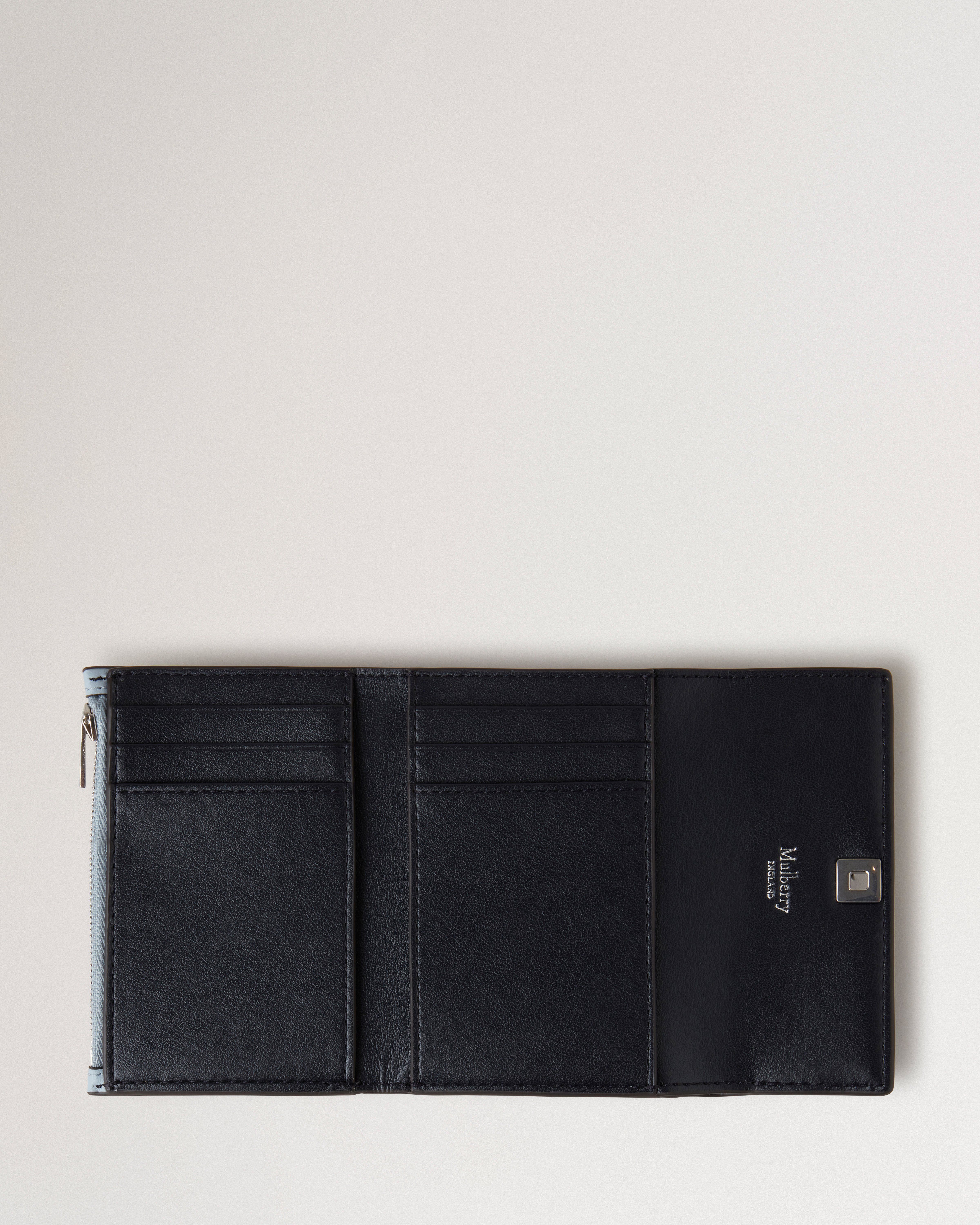 Mulberry Tree Trifold | Poplin Blue Micro Classic Grain | Women | Mulberry