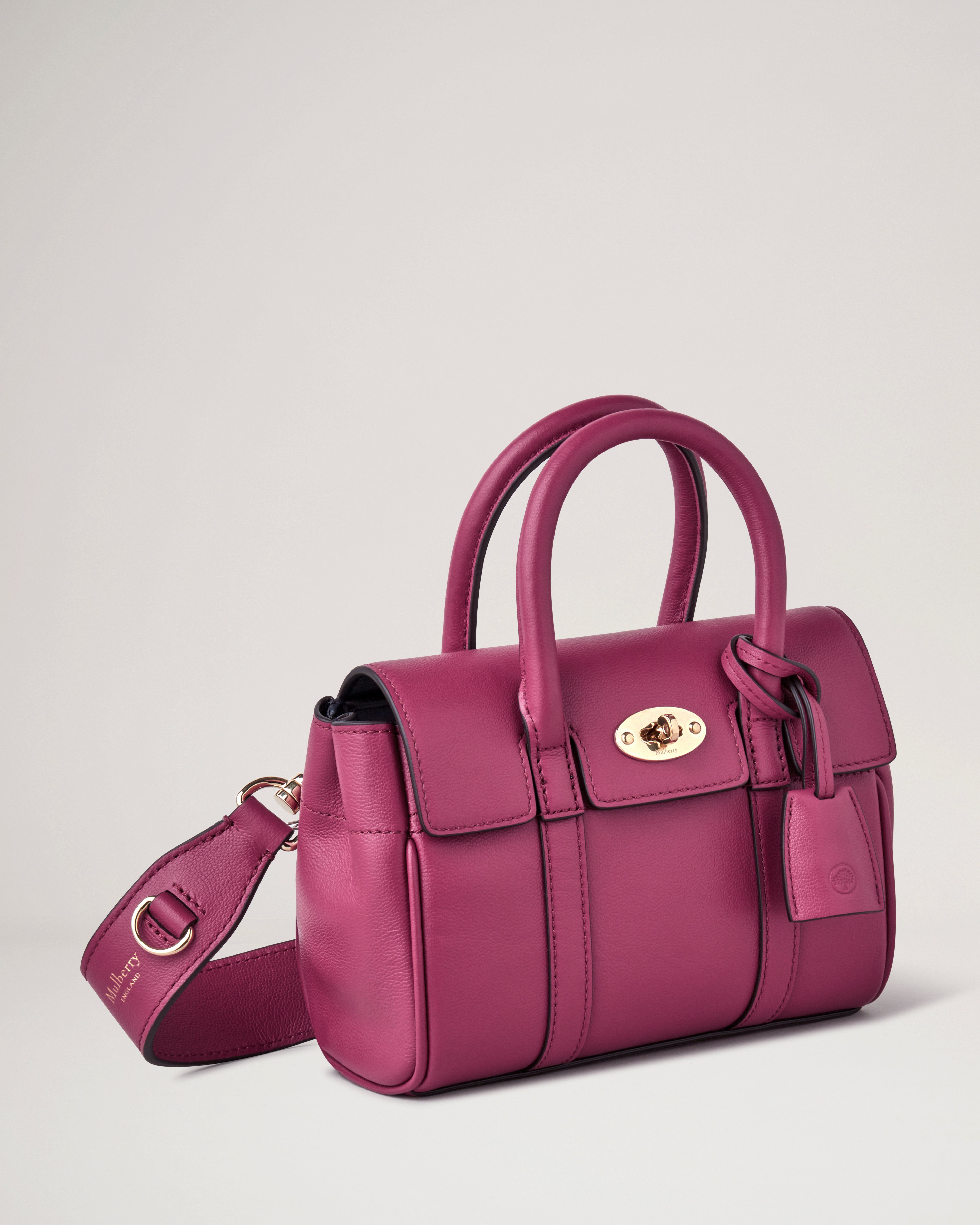 Mini Bayswater | Wild Berry Micro Classic Grain | Women | Mulberry