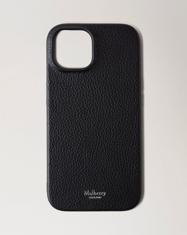 Mulberry | iPhone 15 Case | Black Small Classic Grain | Women