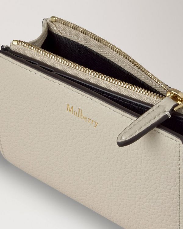 Mulberry | Continental Bifold Zipped Wallet | Chalk Small Classic Grain