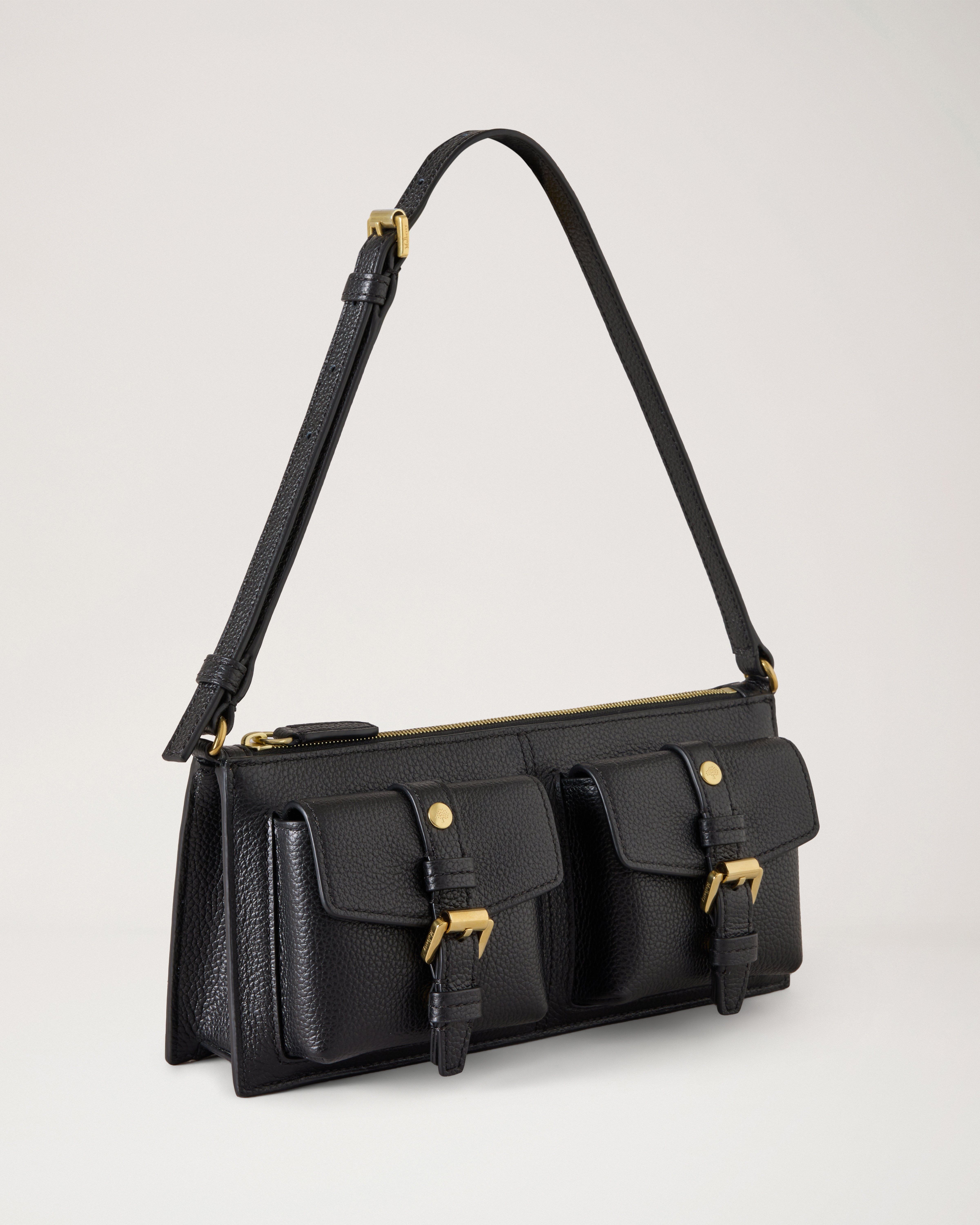 Mulberry | Mini Roxanne Shoulder Bag | Black Small Classic Grain