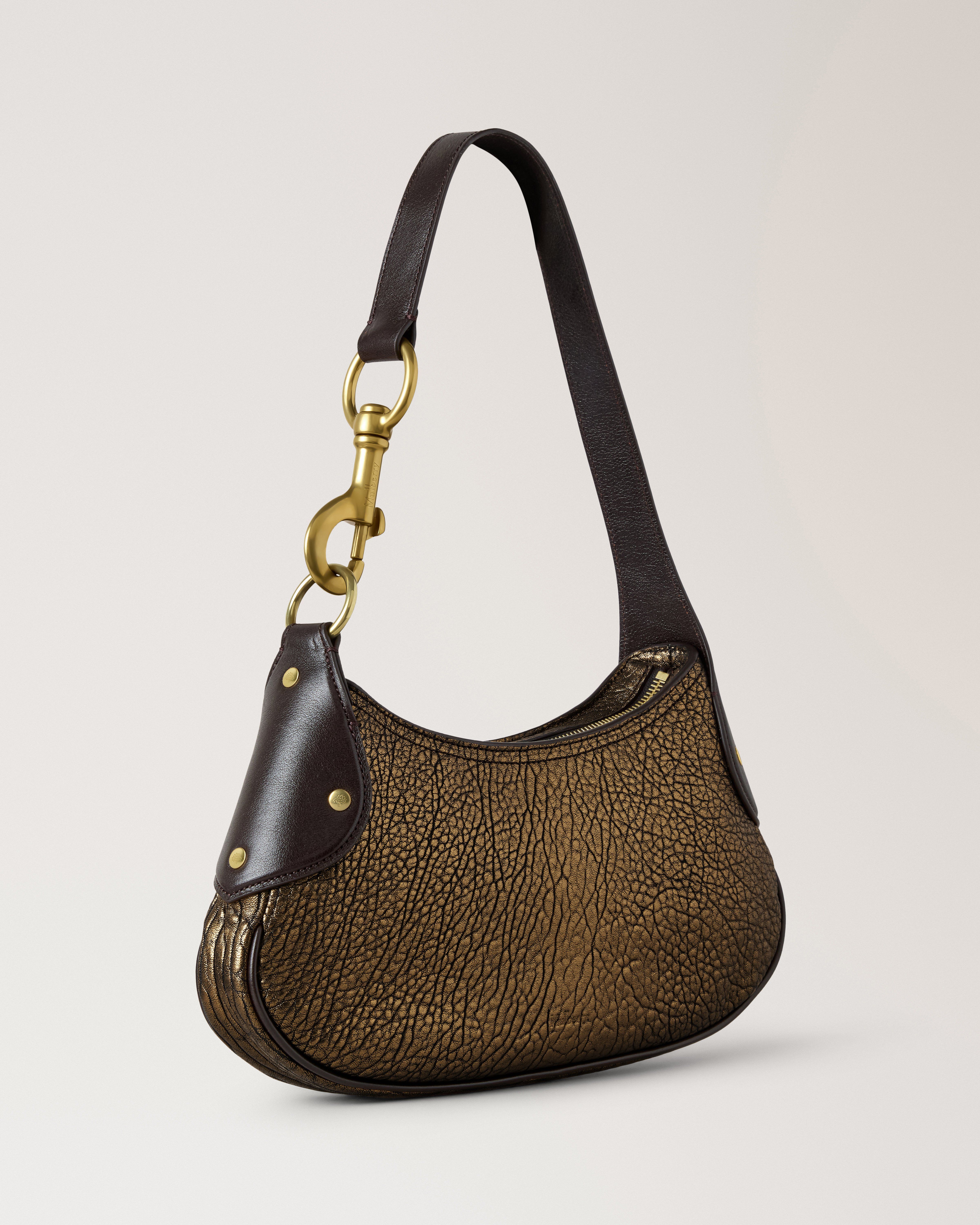 Mulberry | Small Hackney Shoulder Bag | Bronze Metallic Lamb