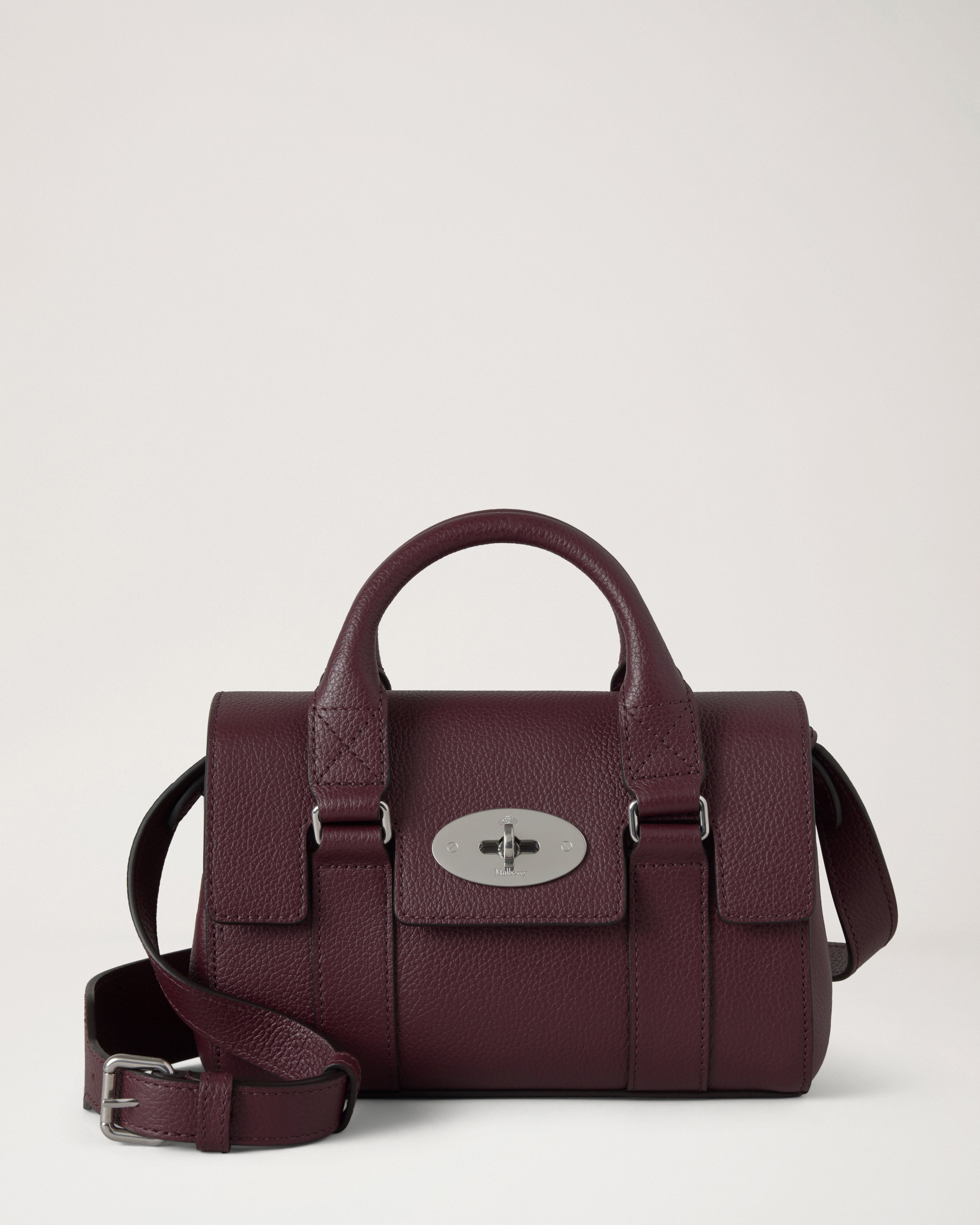 Mulberry | Mini Bayswater | Black Cherry Small Classic Grain