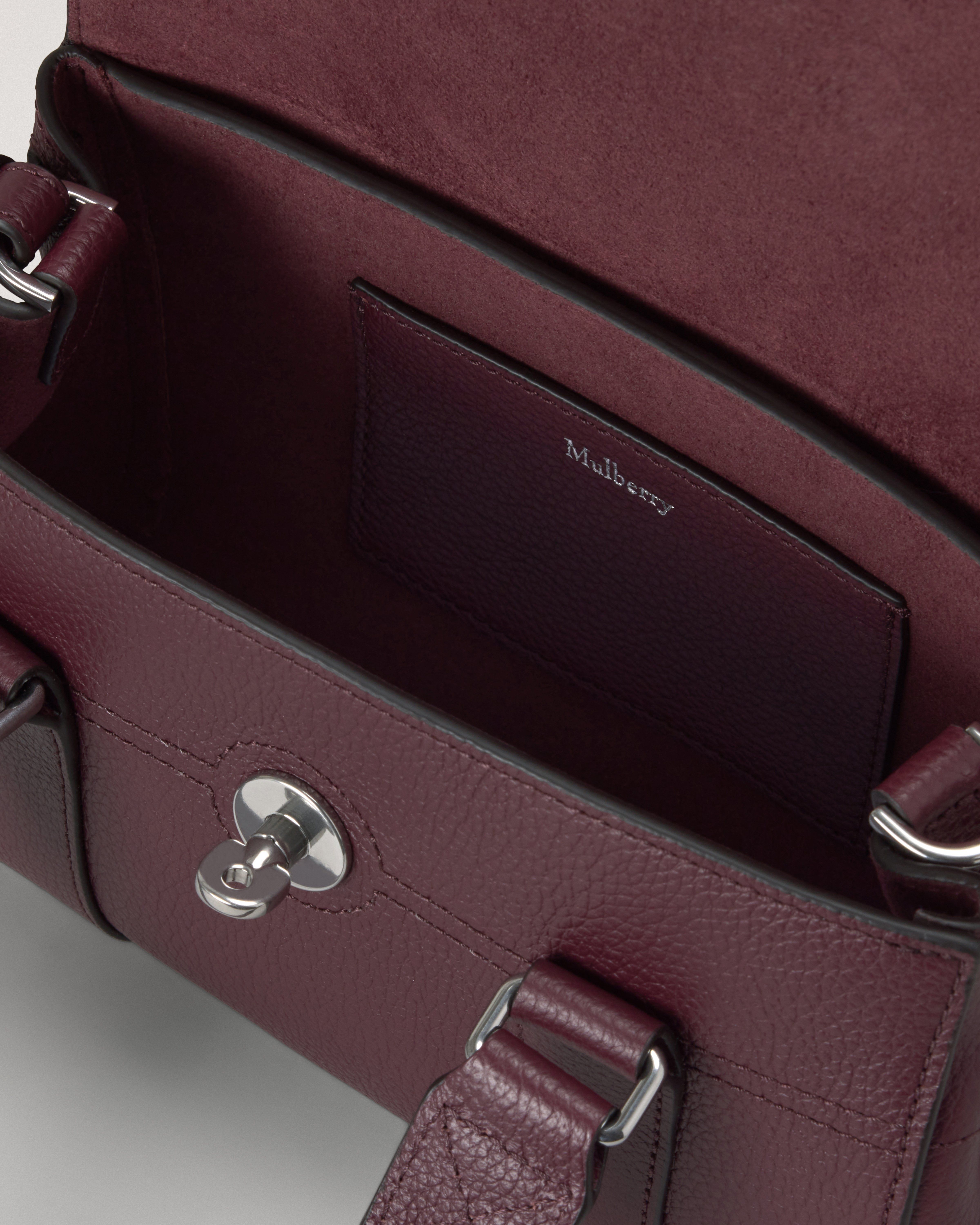 Mulberry | Mini Bayswater | Black Cherry Small Classic Grain
