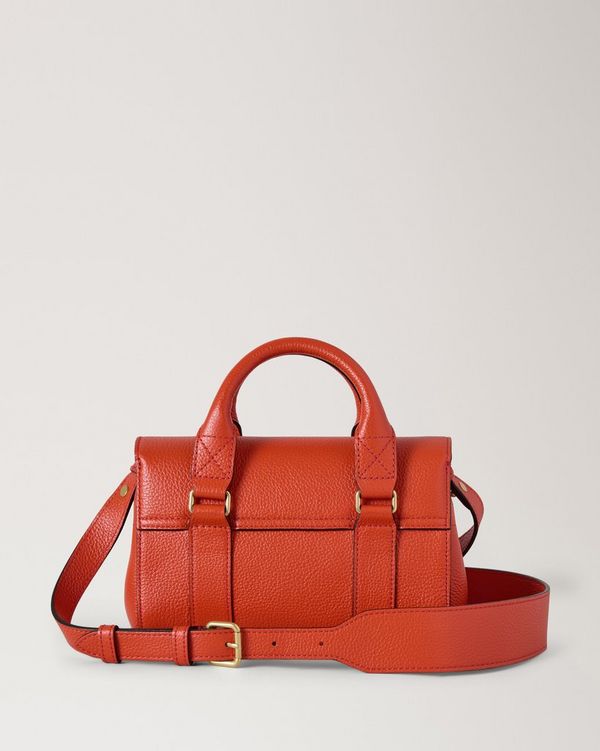 Mulberry | Mini Bayswater | Coral Orange Small Classic Grain