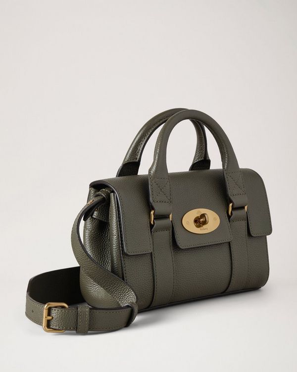 Mulberry | Mini Bayswater | Juniper Green Small Classic Grain