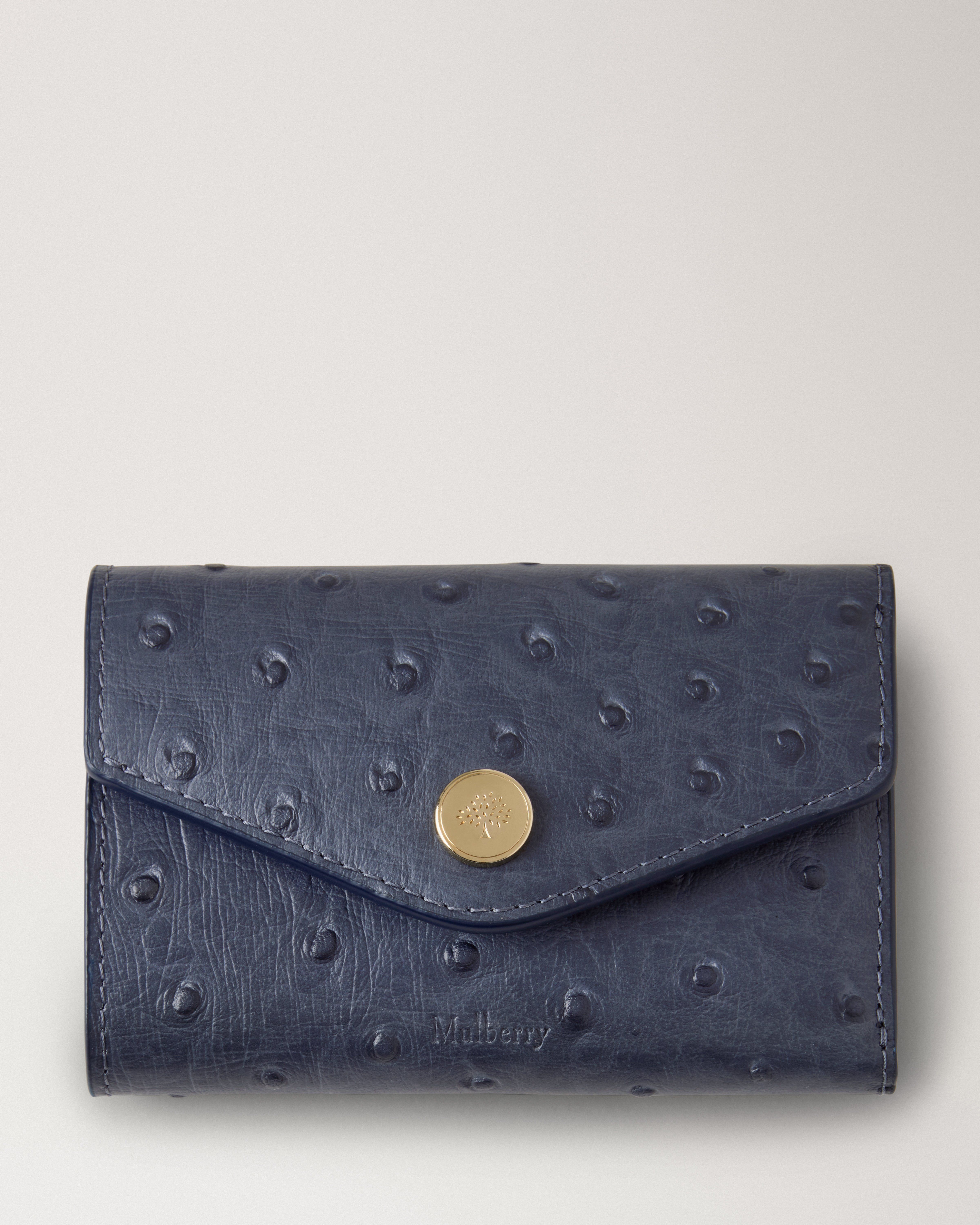 Mulberry | Folded Multi-Card Wallet | Stormy Blue Ostrich | Women