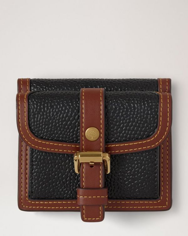 Mulberry | Roxanne Wallet | Black & Cognac Bio-Based Scotchgrain