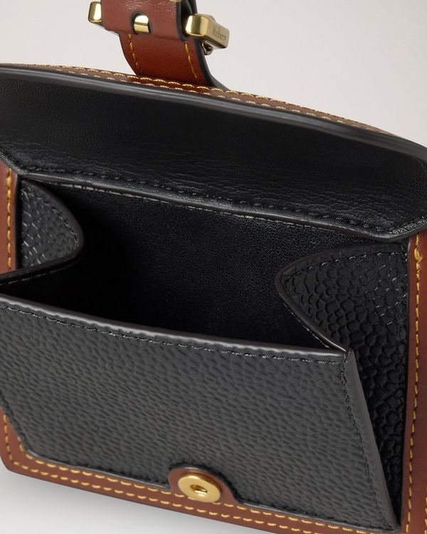 Mulberry | Roxanne Wallet | Black & Cognac Bio-Based Scotchgrain