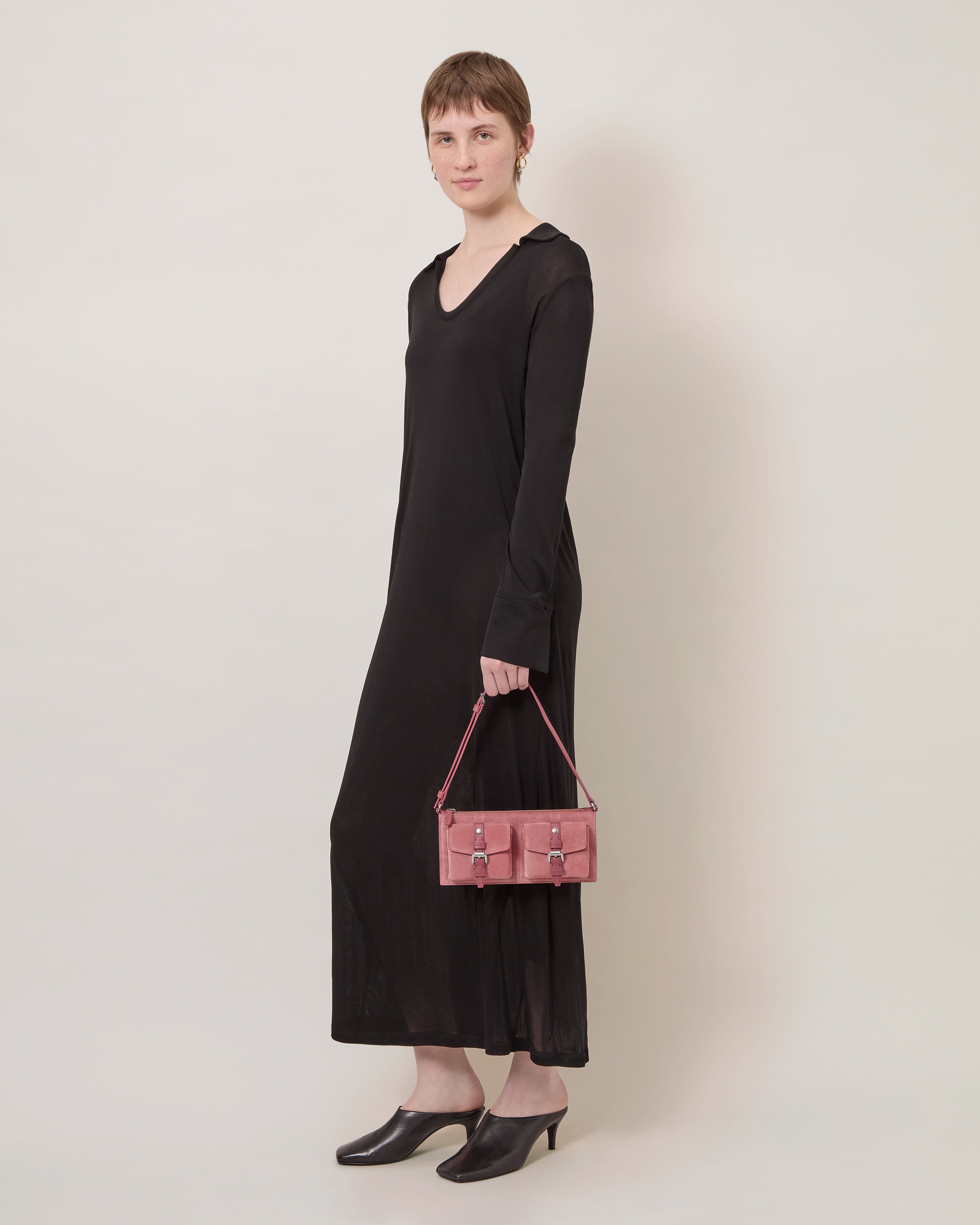 Mulberry | Mini Roxanne Shoulder Bag | Pink Scrumpy Suede | Roxanne